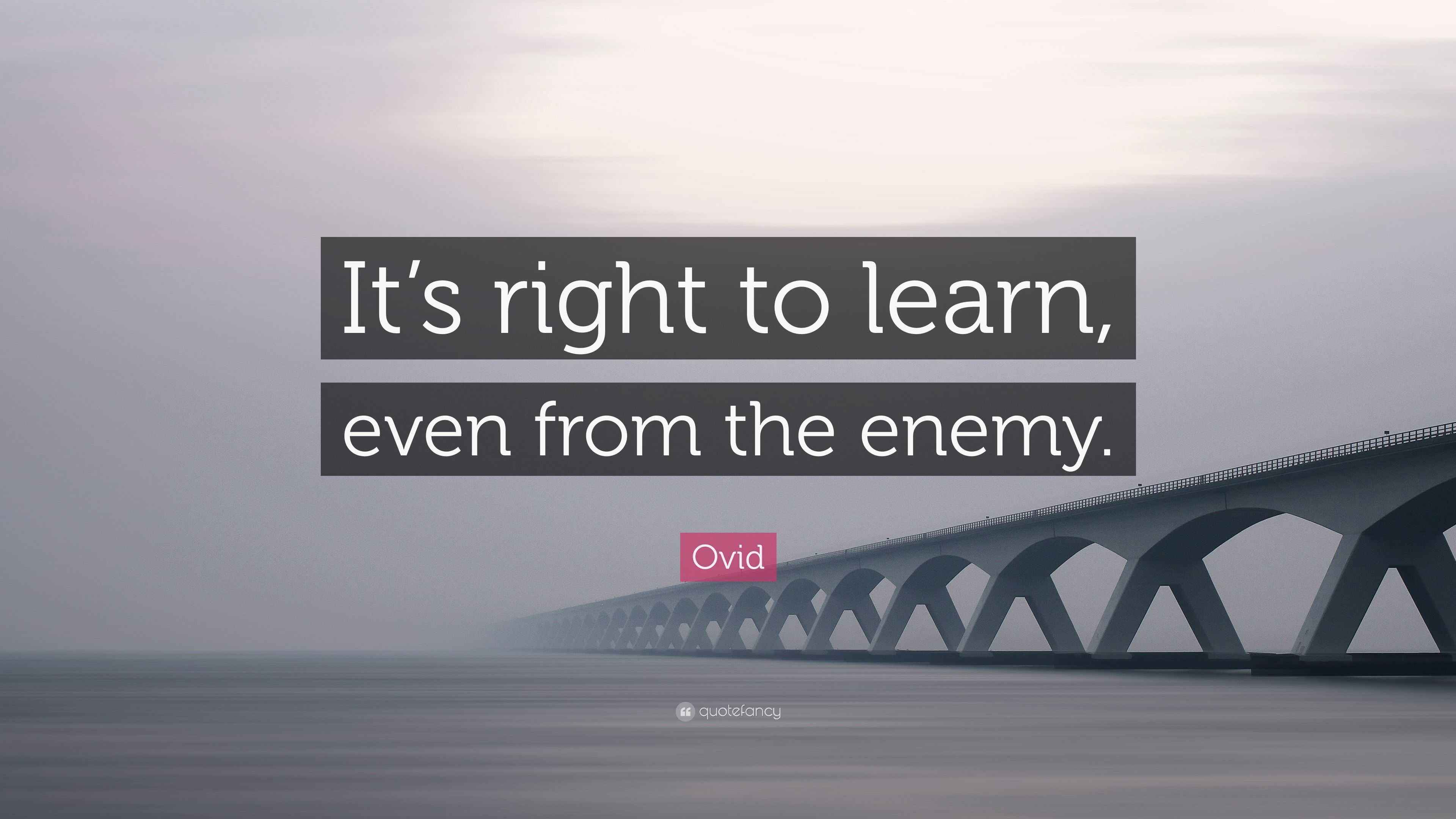 Ovid Quote: “It’s right to learn, even from the enemy.”