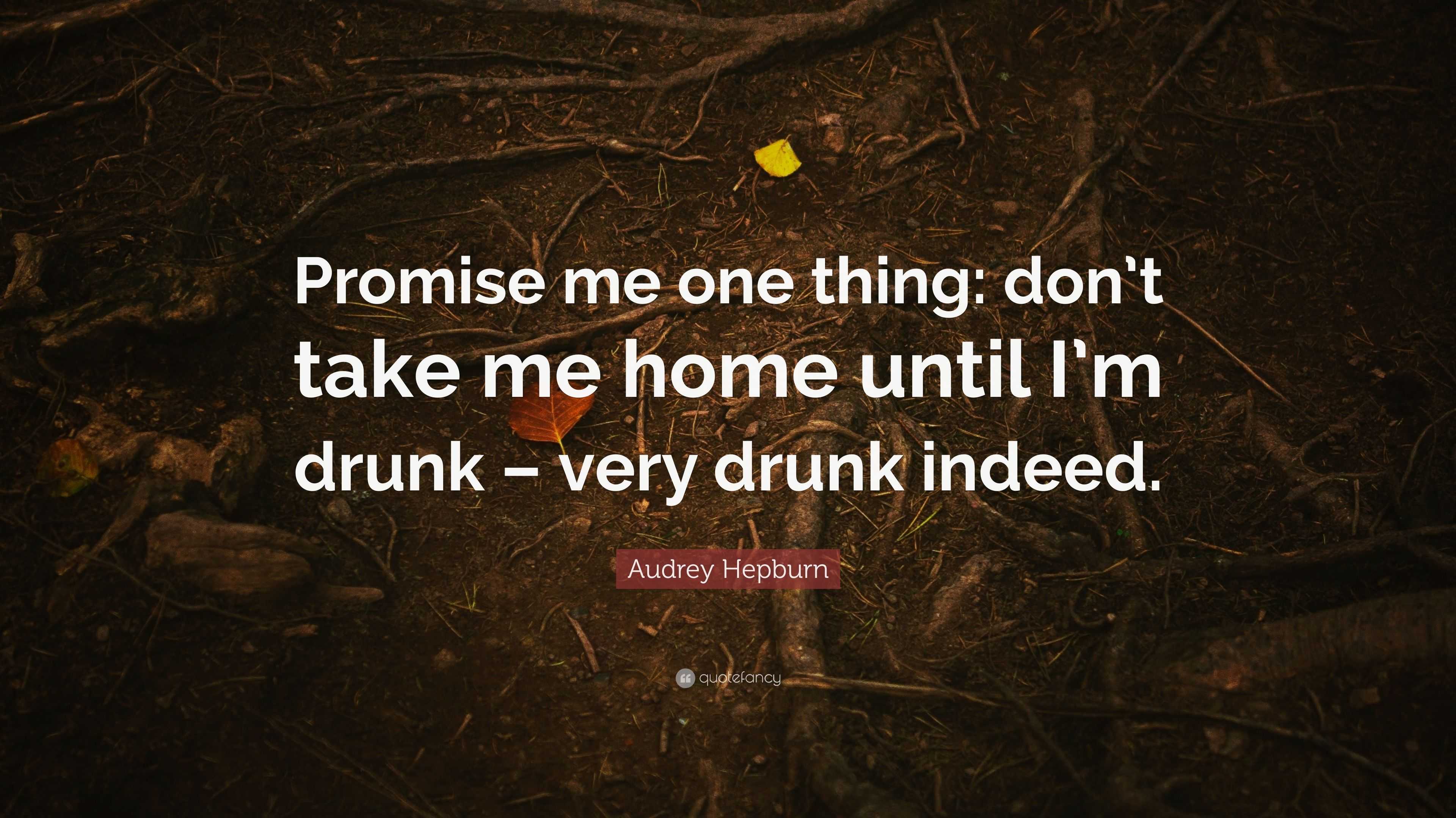 Audrey Hepburn Quote: “Promise me one thing: don’t take me home until I ...
