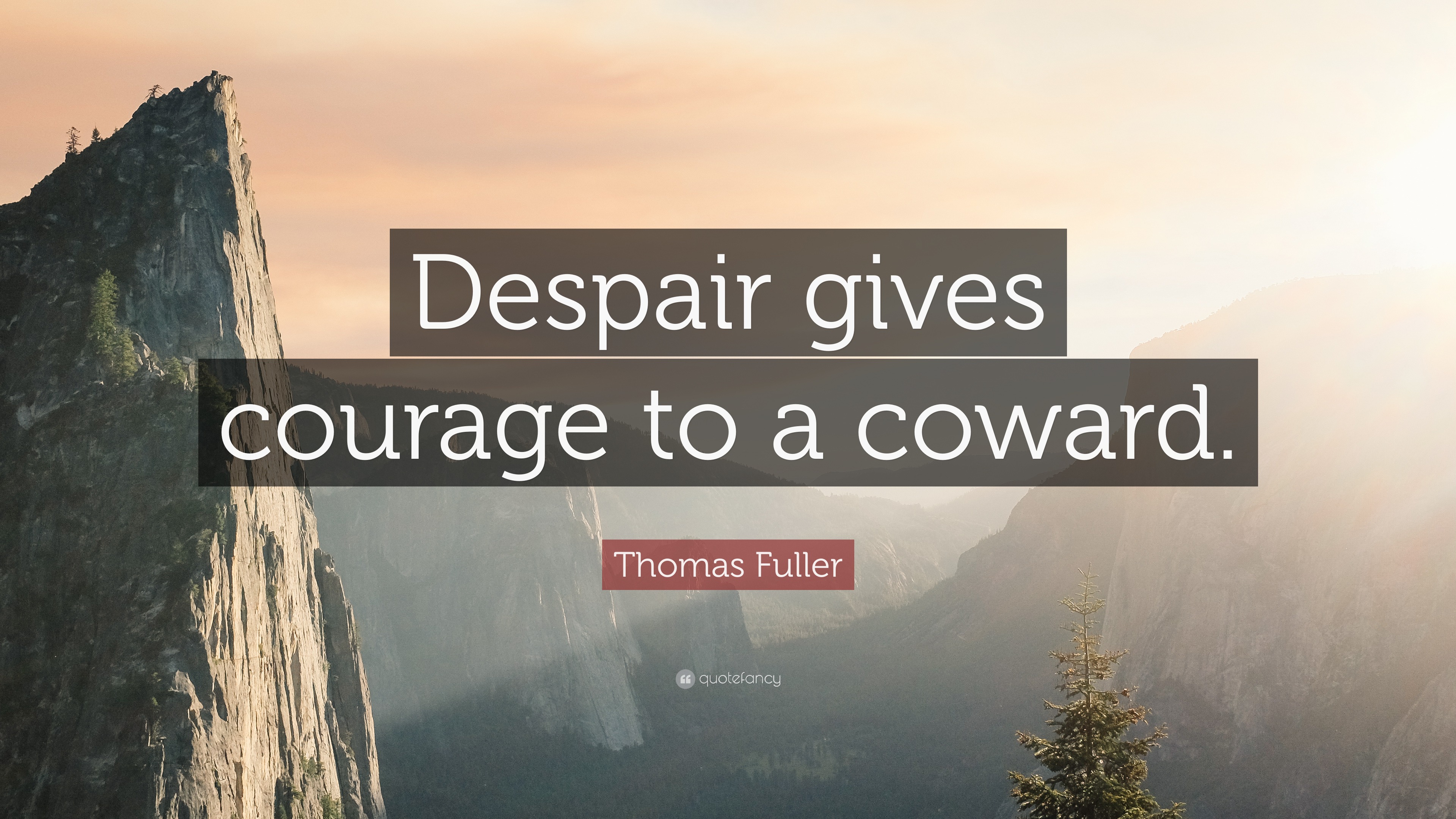 Thomas Fuller Quote: “Despair gives courage to a coward.”