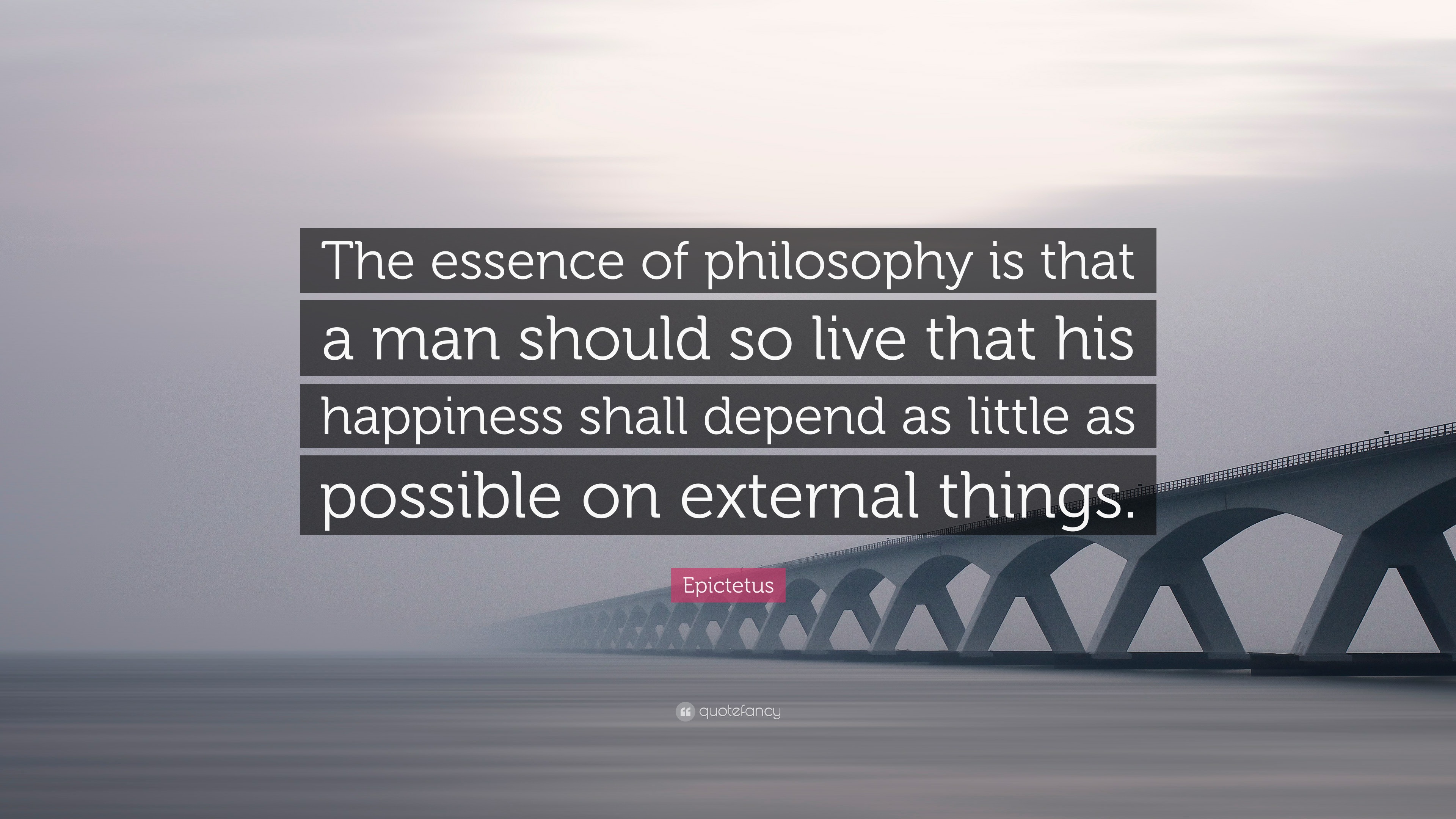 Epictetus Quote: “The essence of philosophy is that a man should so ...