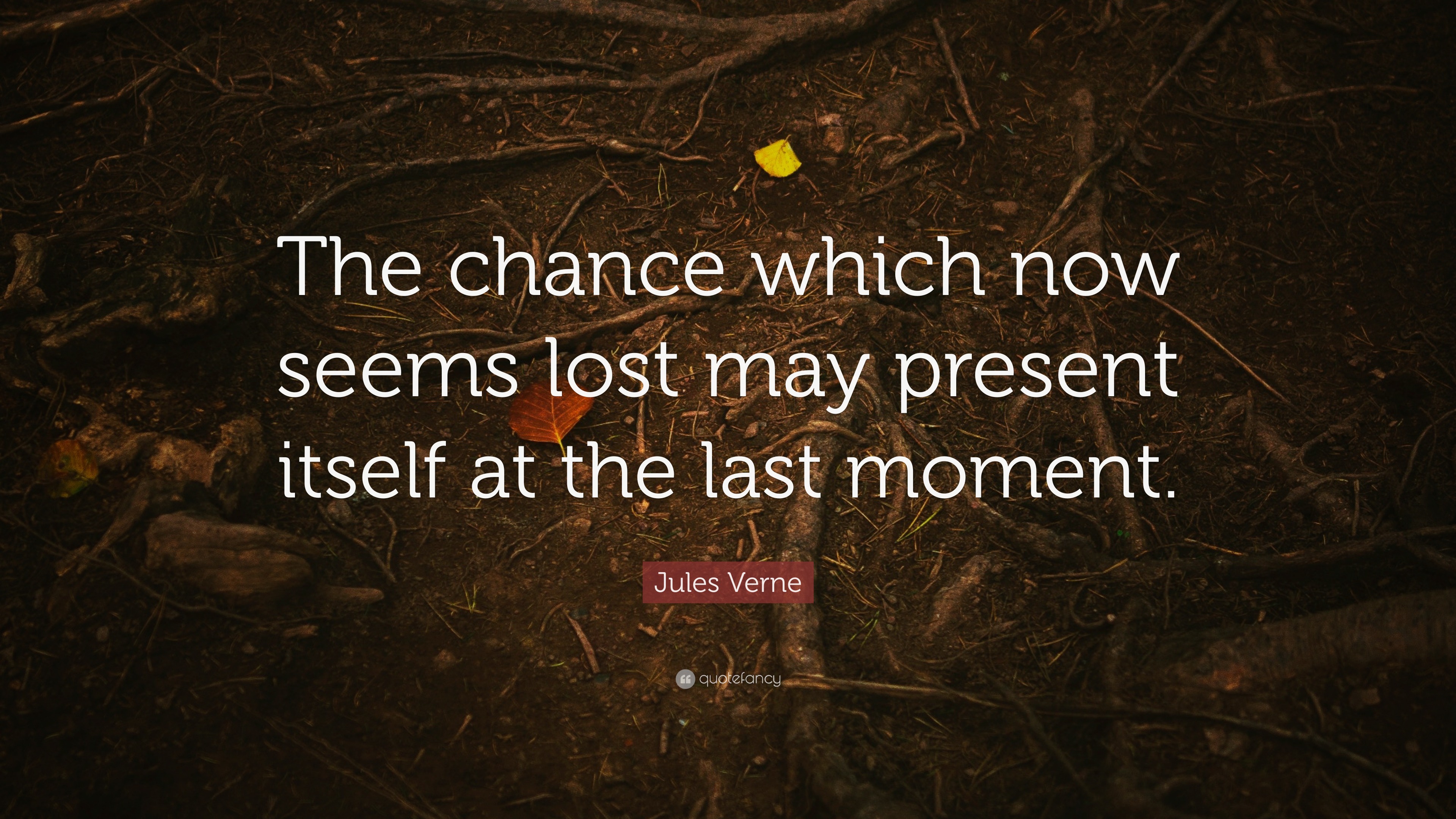 Jules Verne Quote: “The chance which now seems lost may present itself ...
