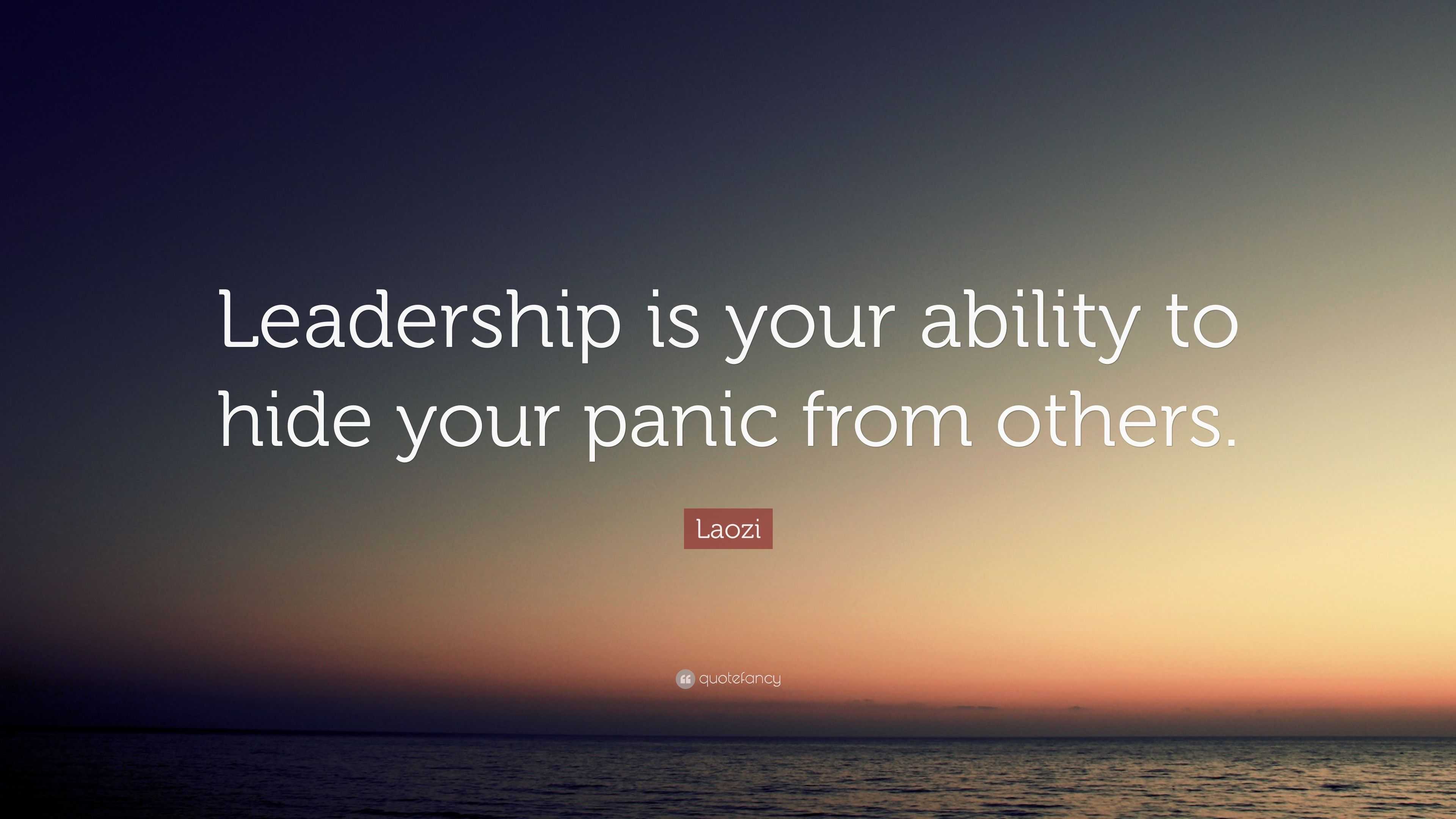 Laozi Quote: “Leadership is your ability to hide your panic from others.”