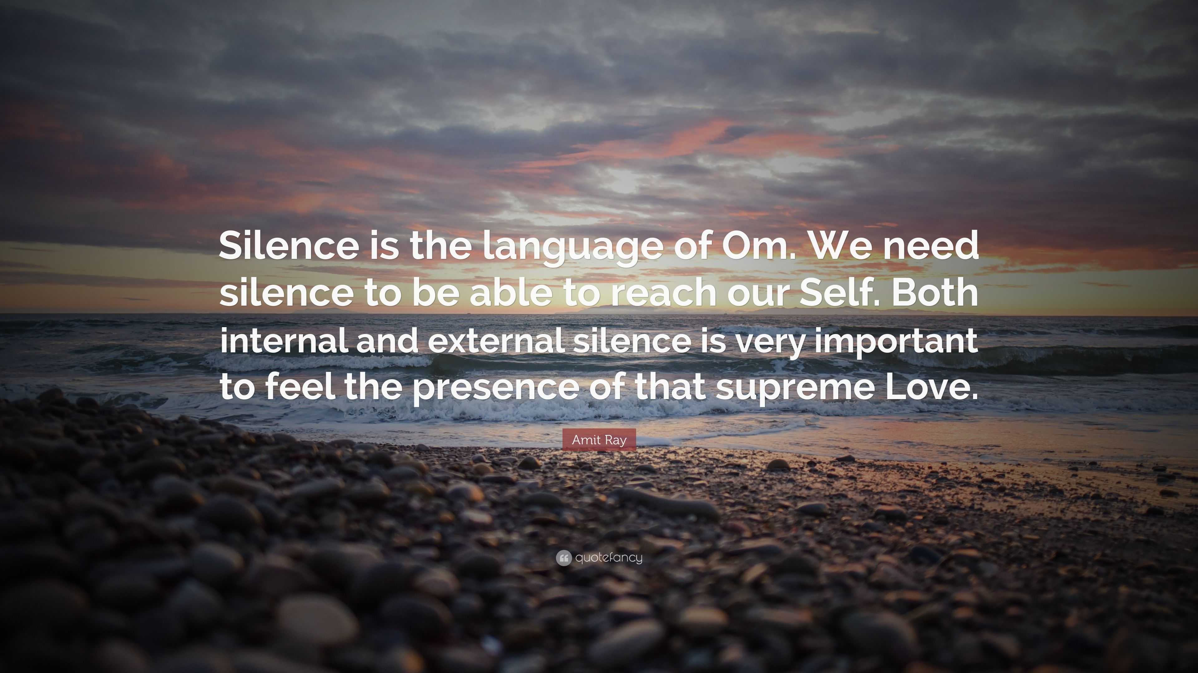 Amit Ray Quote: “Silence is the language of Om. We need silence to be ...