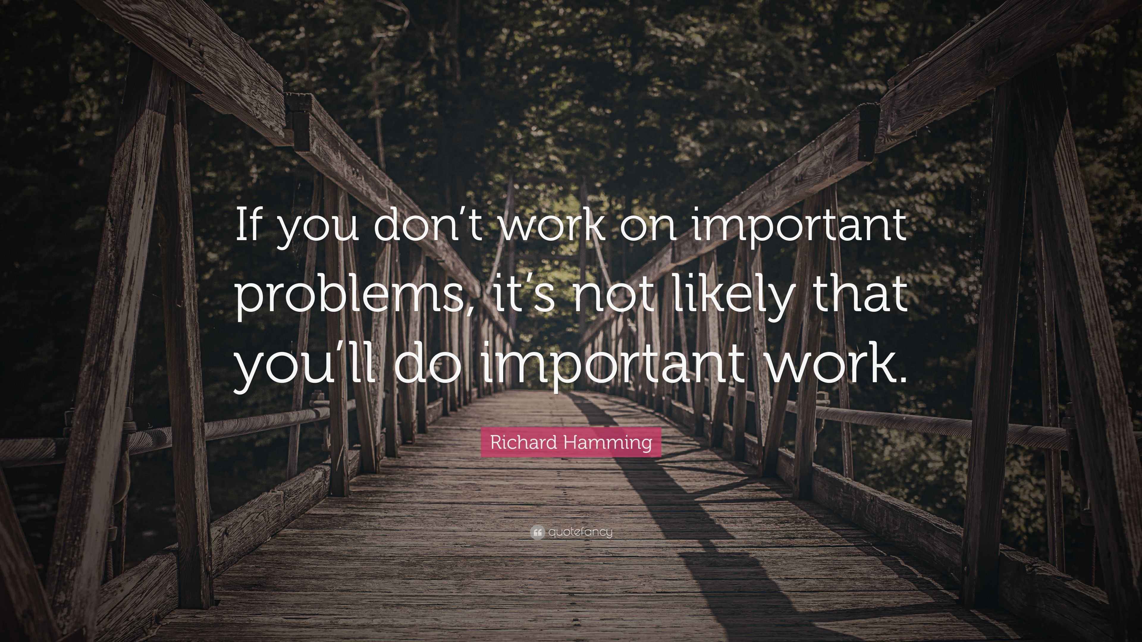 Richard Hamming Quote: “If you don’t work on important problems, it’s ...