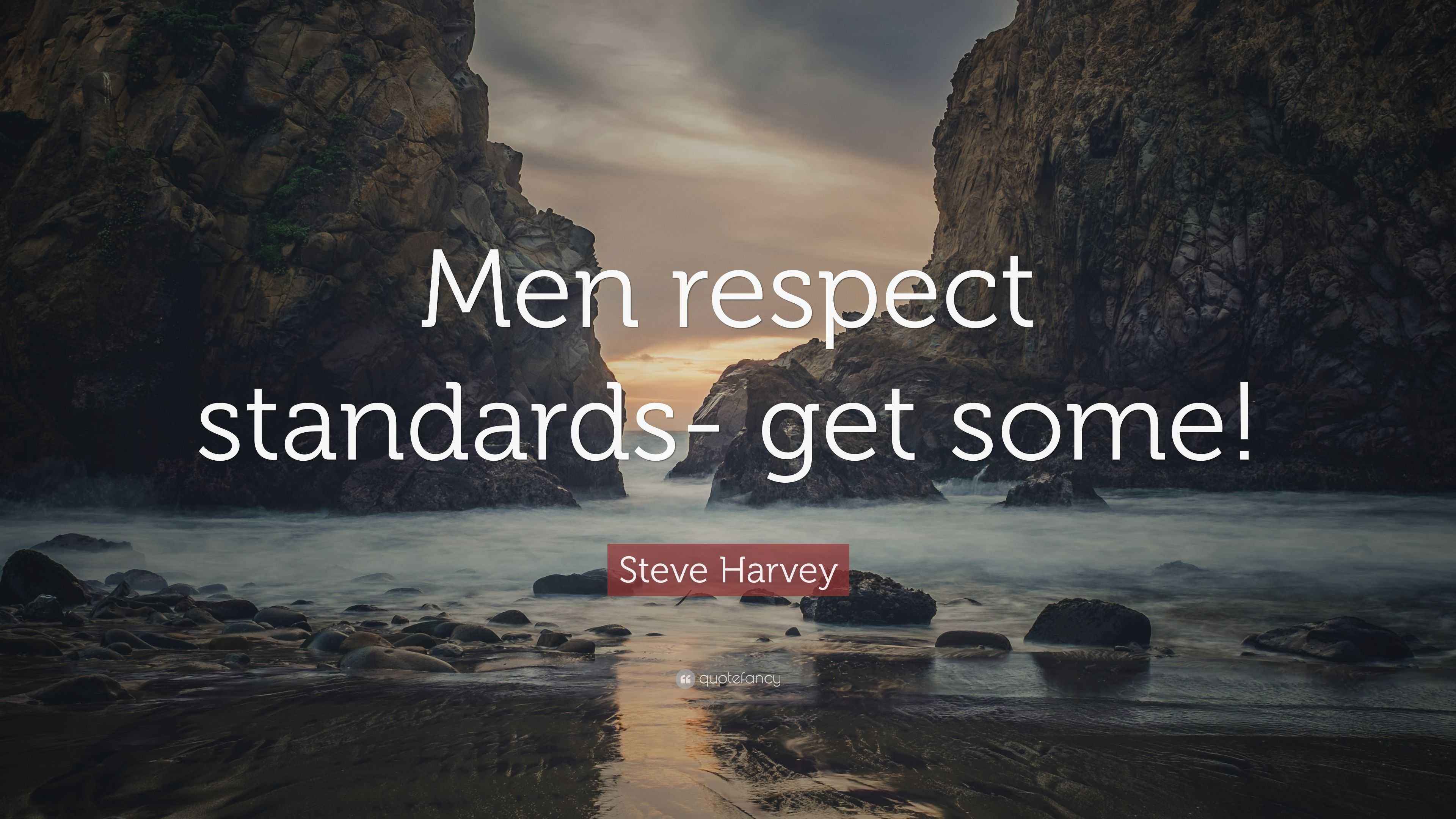 Steve Harvey Quote: “Men respect standards- get some!”