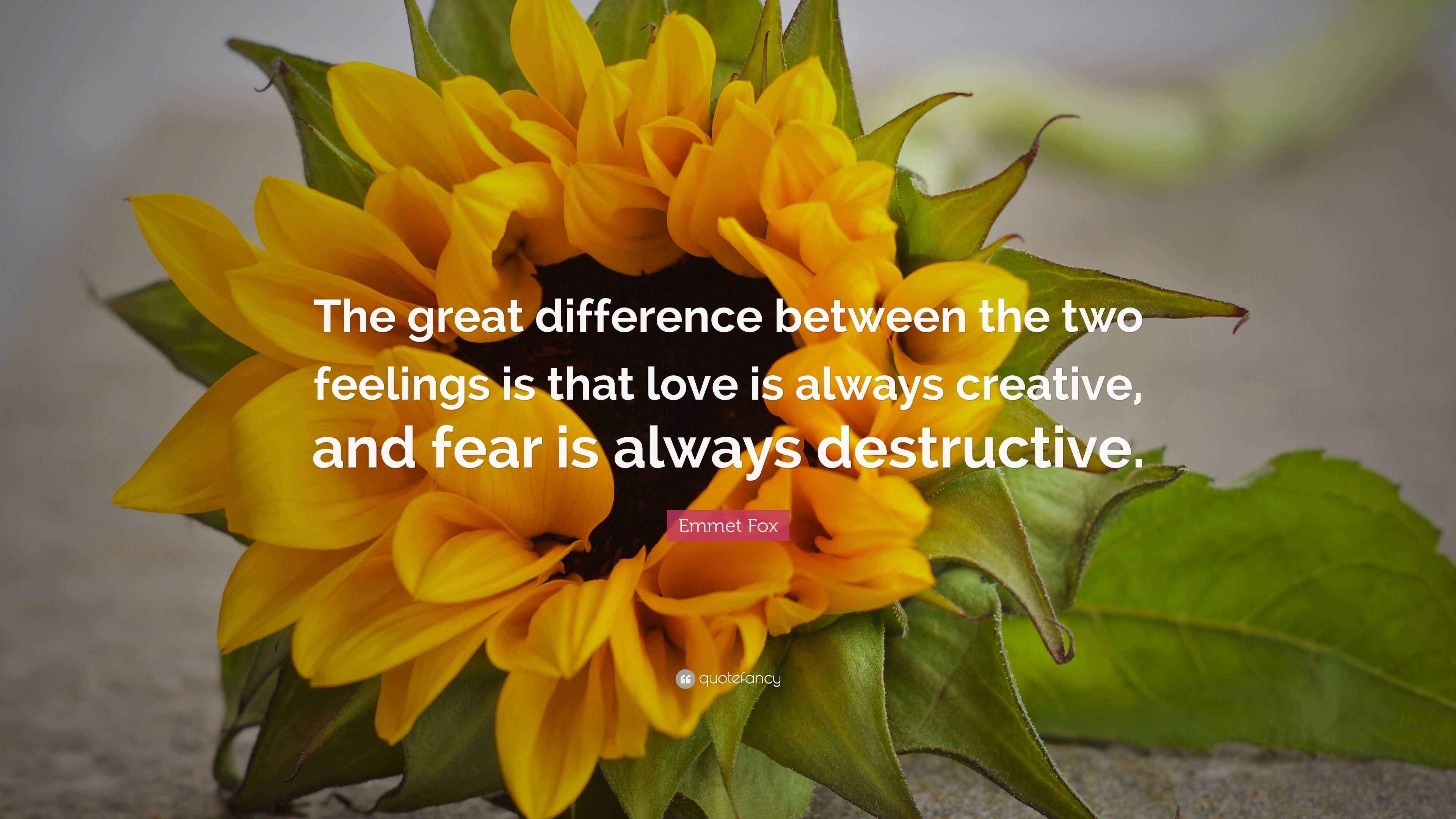Emmet Fox Quote: “The great difference between the two feelings is that ...
