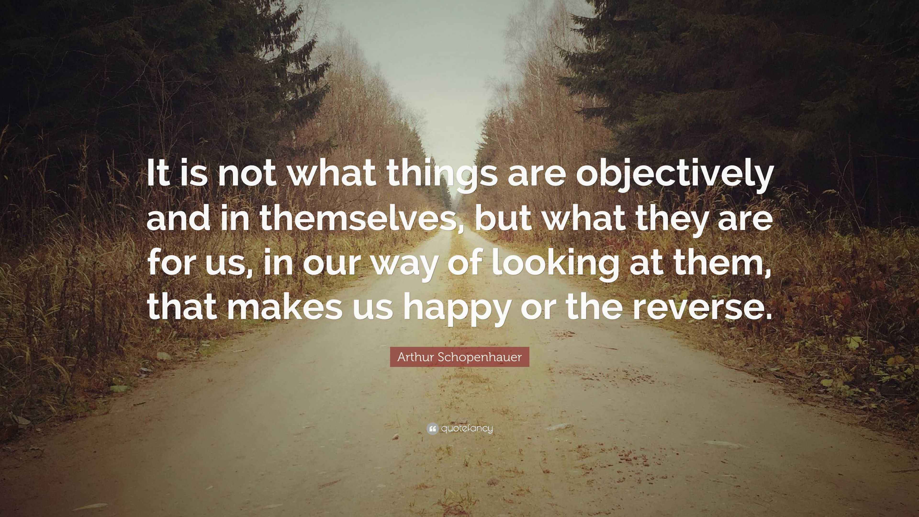 Arthur Schopenhauer Quote: “It is not what things are objectively and ...