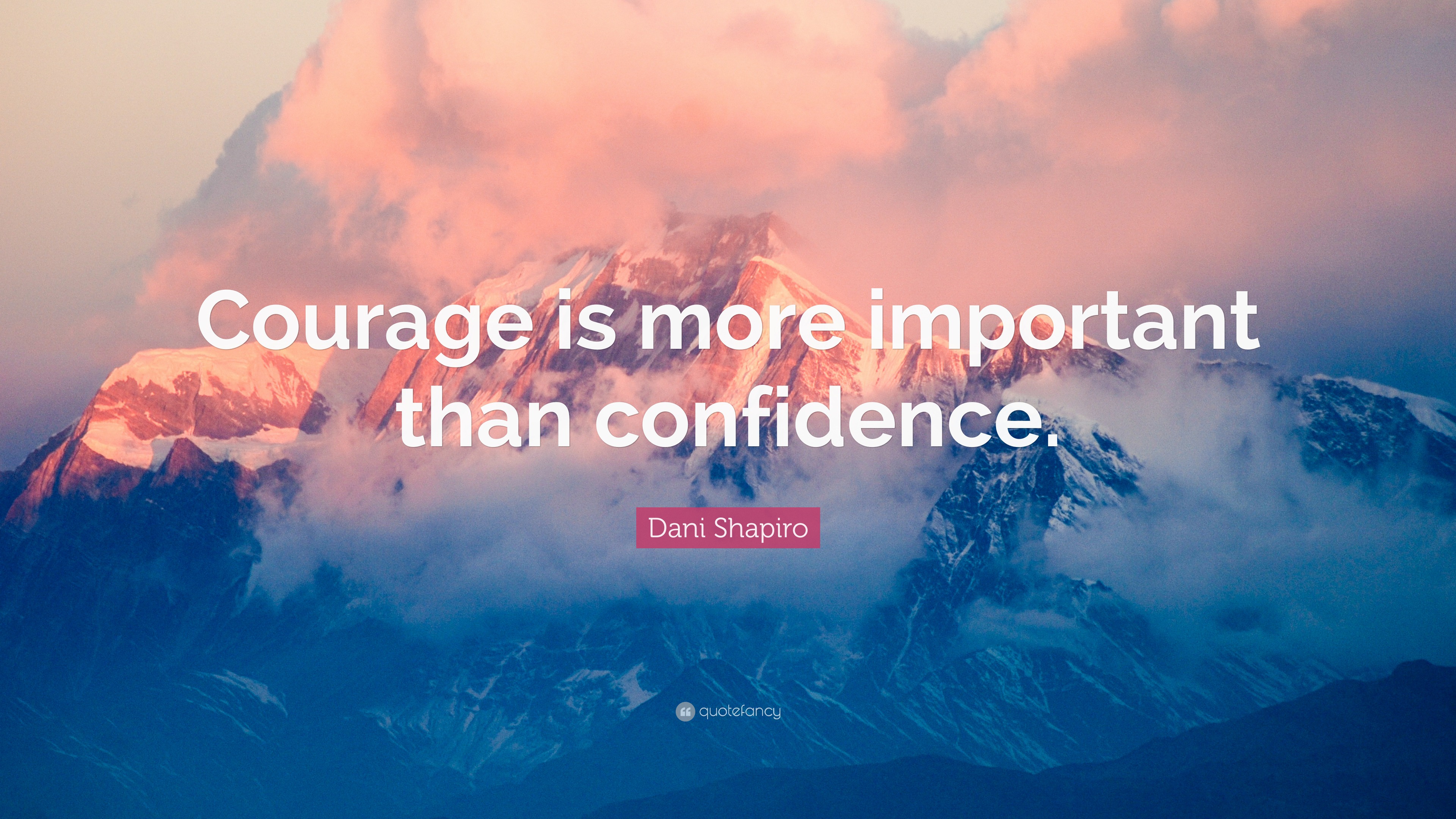 Dani Shapiro Quote: “Courage is more important than confidence.”