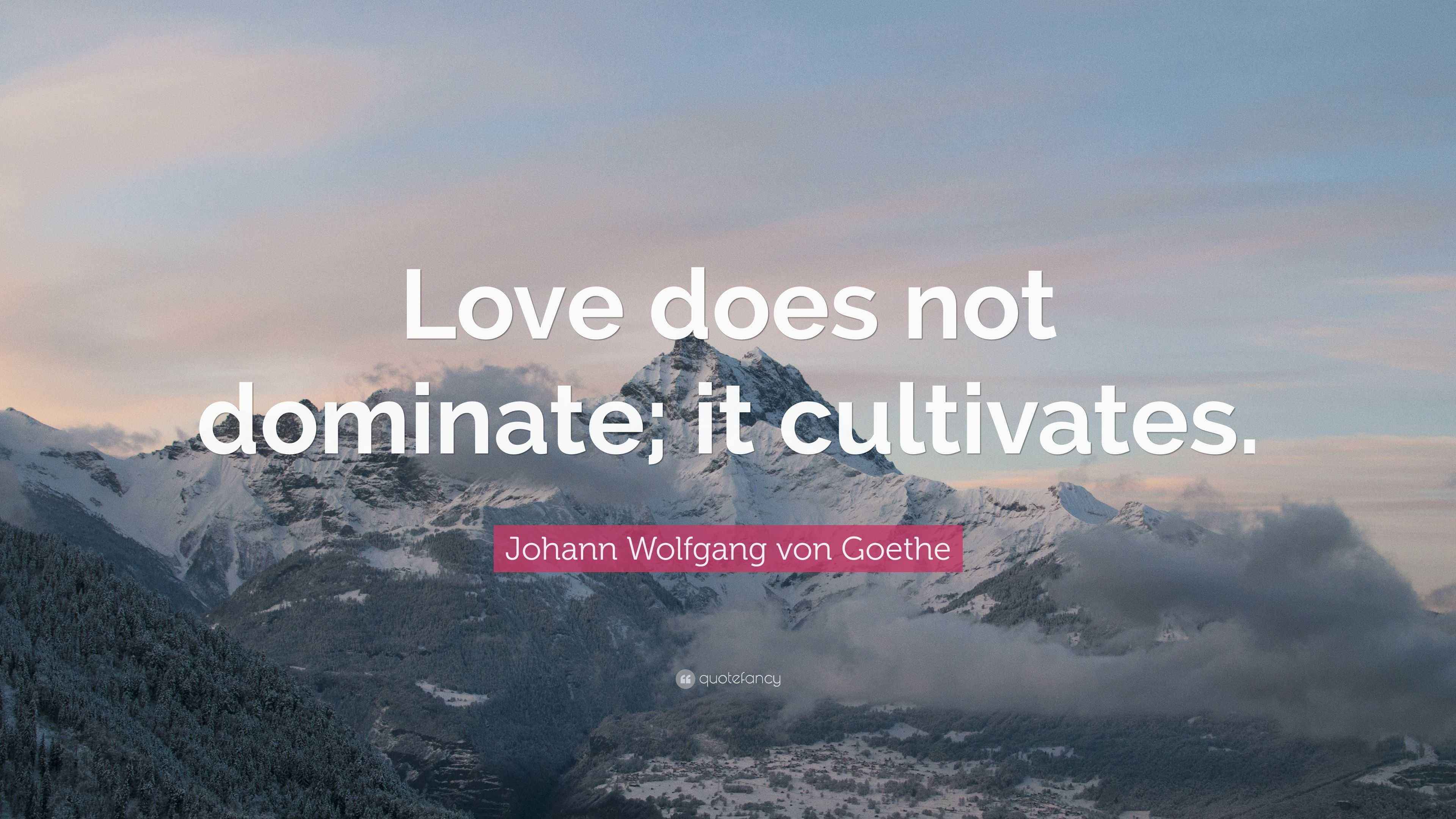 Johann Wolfgang von Goethe Quote: “Love does not dominate; it cultivates.”