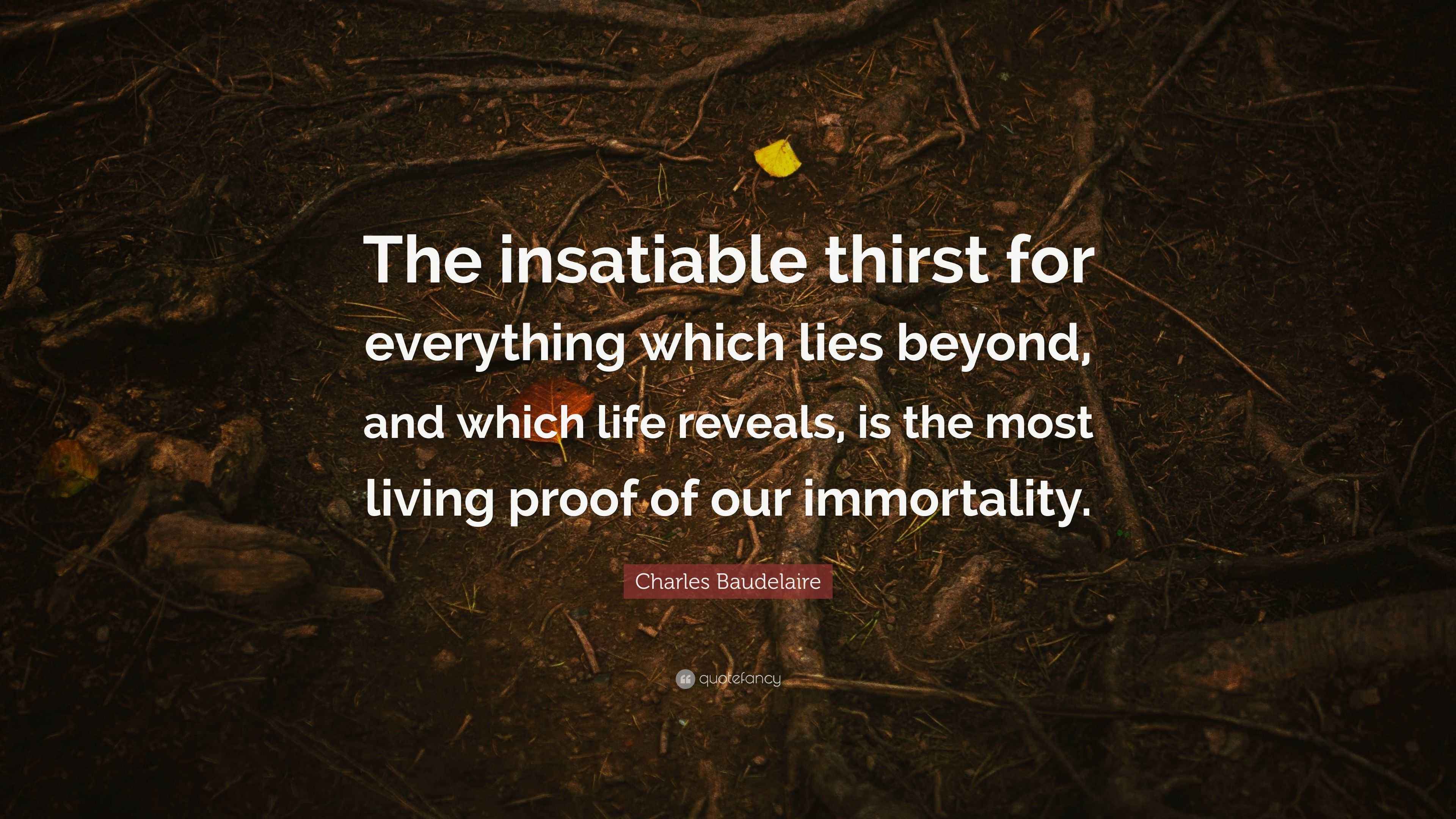 Charles Baudelaire Quote: “The insatiable thirst for everything which ...