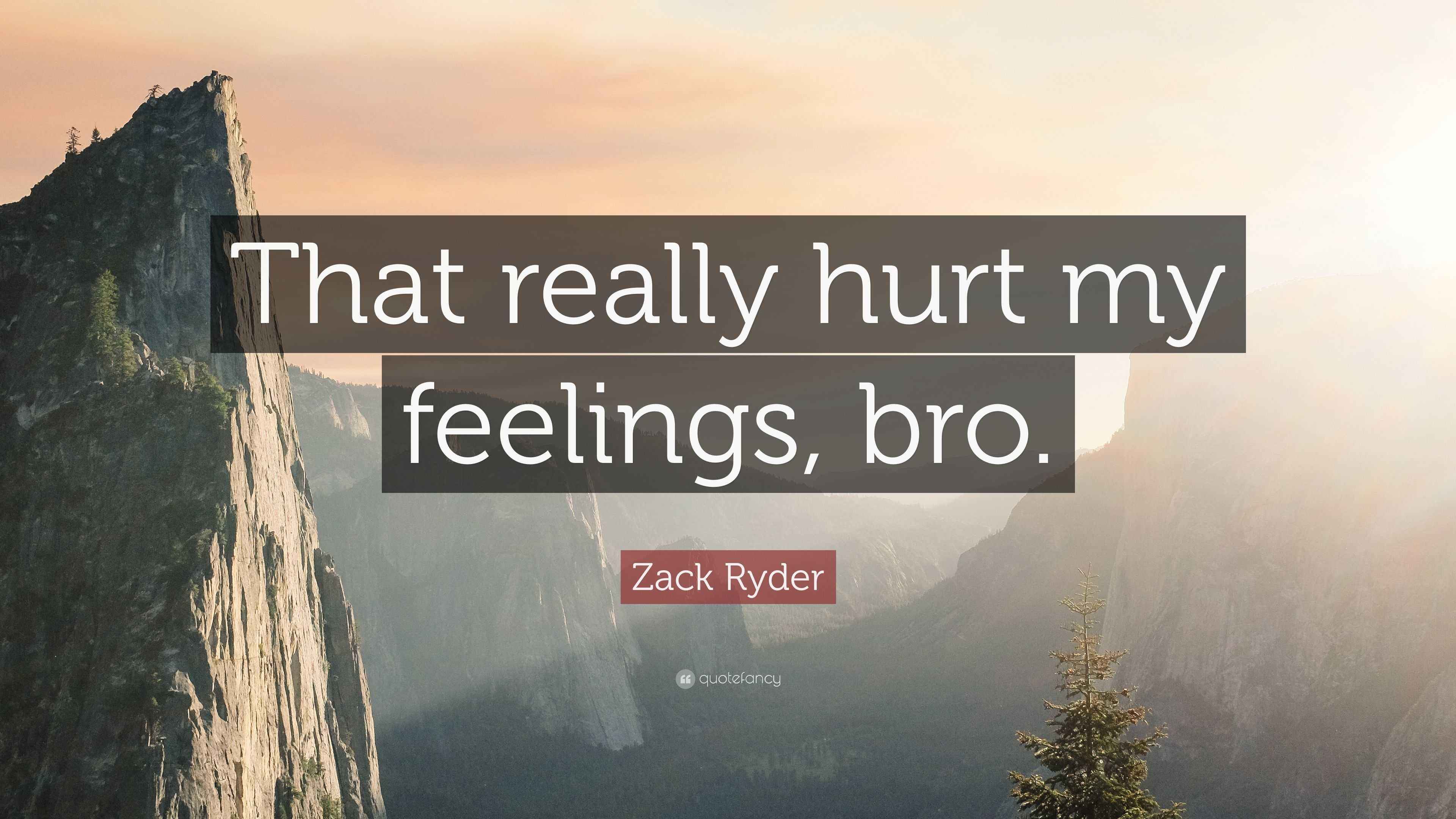 Zack Ryder Quote: “That really hurt my feelings, bro.”