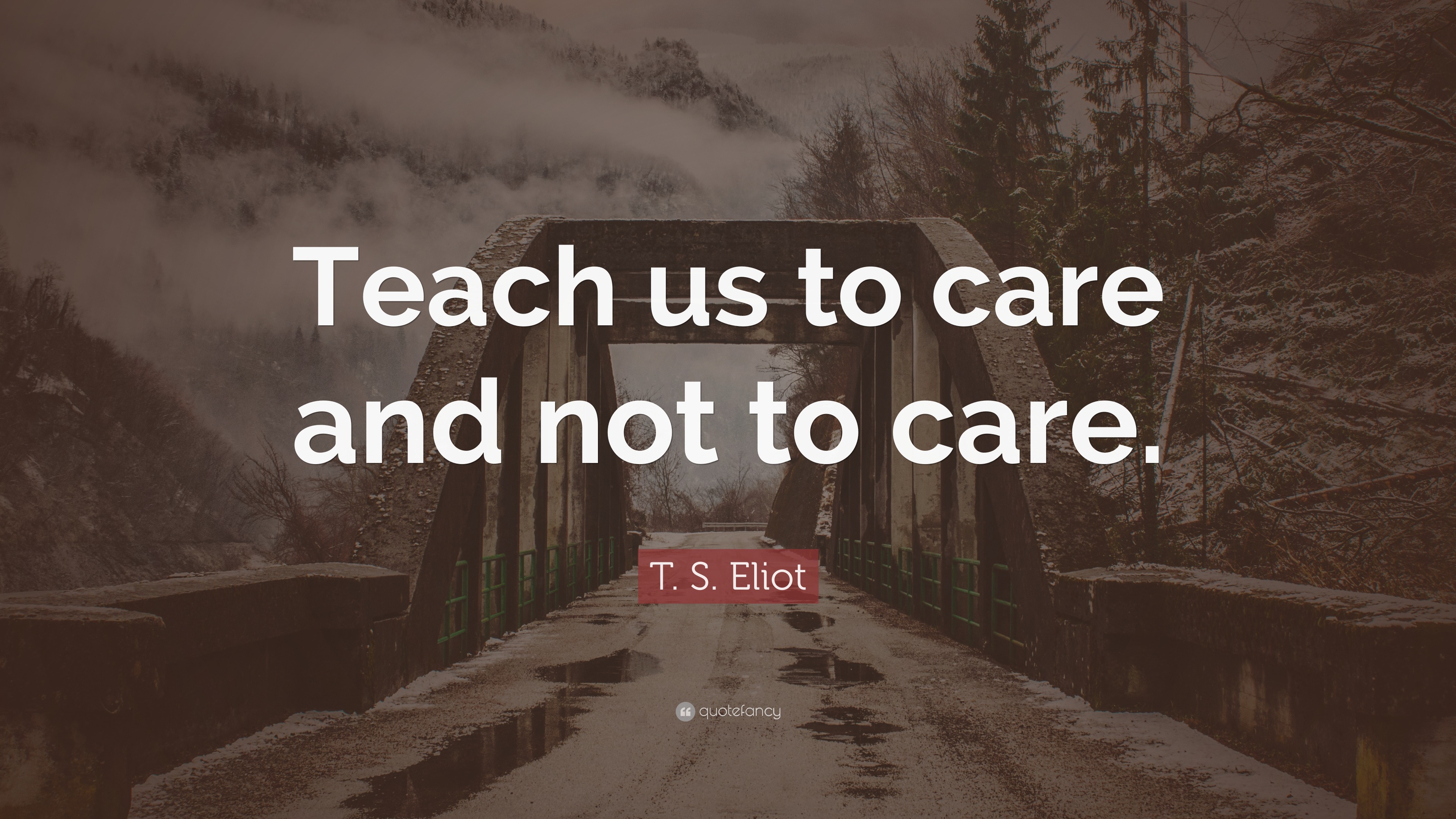 T. S. Eliot Quote: “Teach us to care and not to care.”