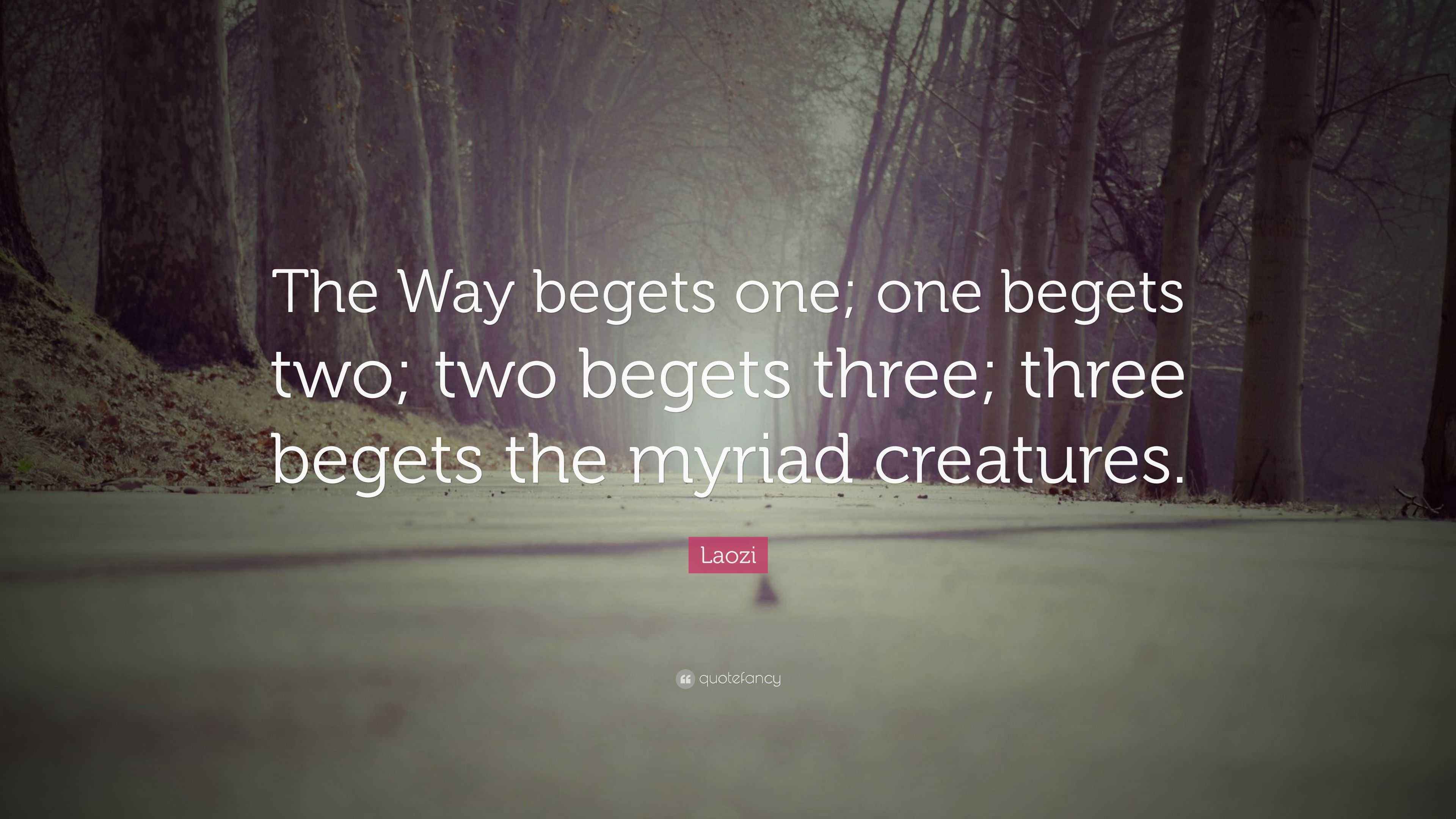 Laozi Quote: “The Way begets one; one begets two; two begets three ...