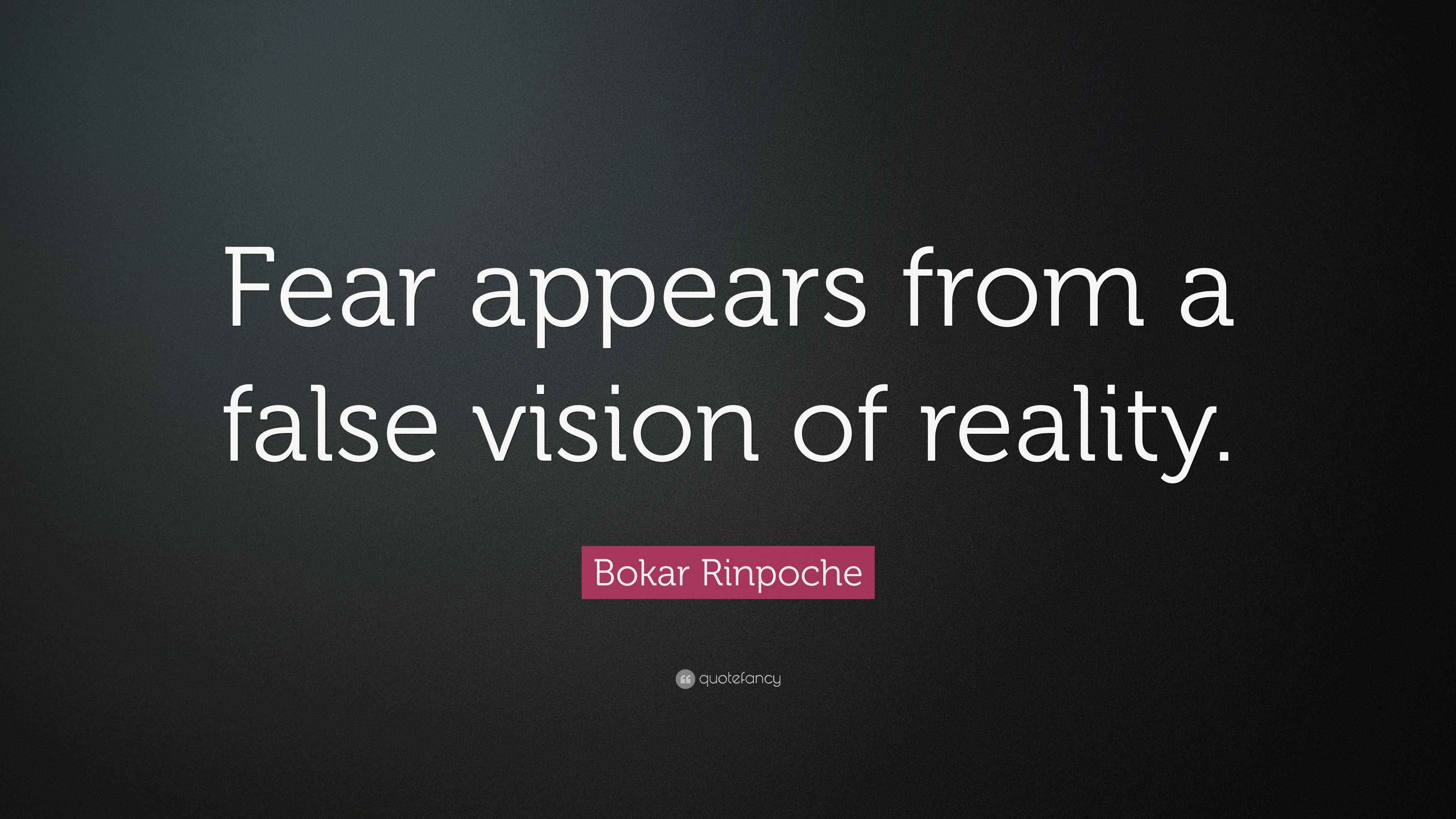 Bokar Rinpoche Quote: “Fear appears from a false vision of reality.”