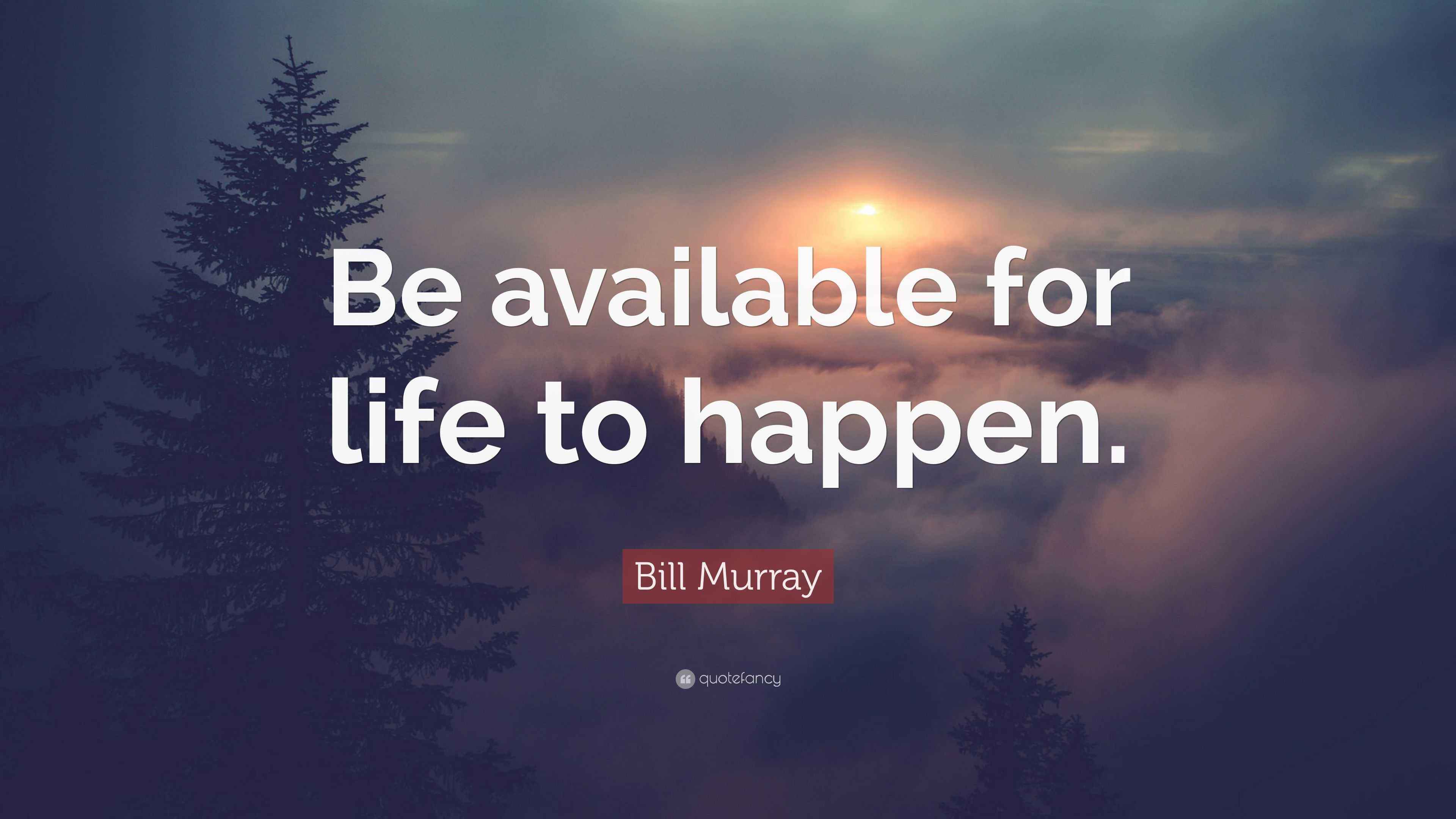 Bill Murray Quote: “Be available for life to happen.”