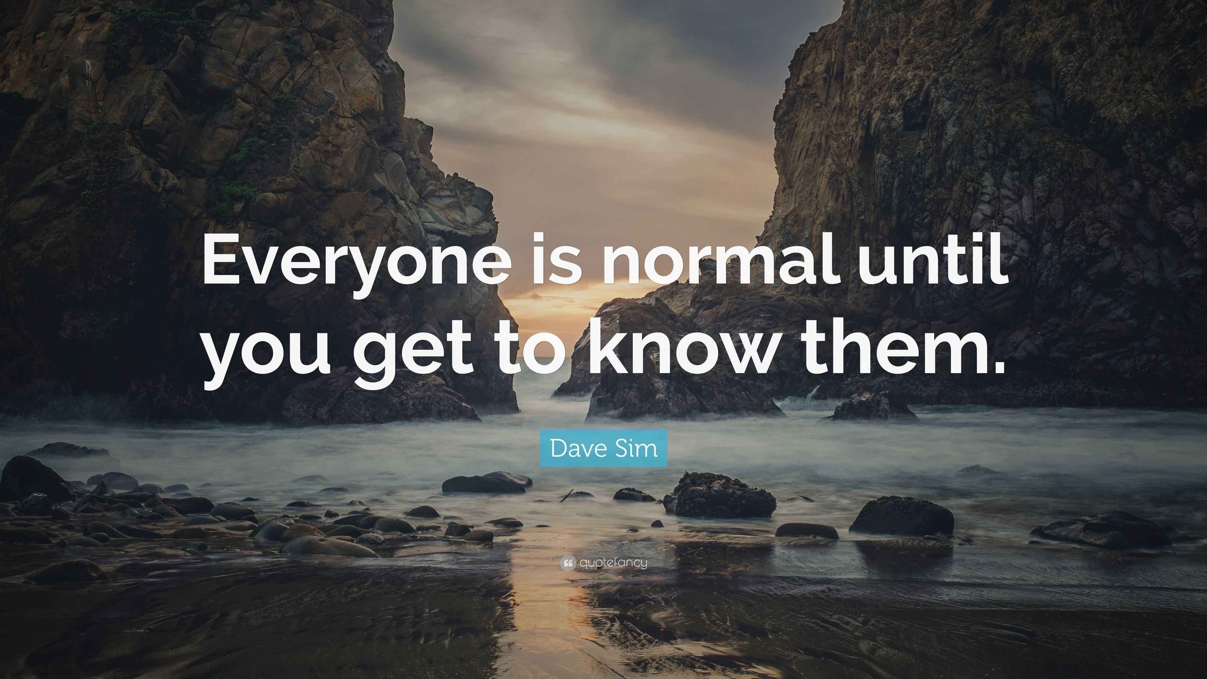 Dave Sim Quote: “Everyone is normal until you get to know them.”