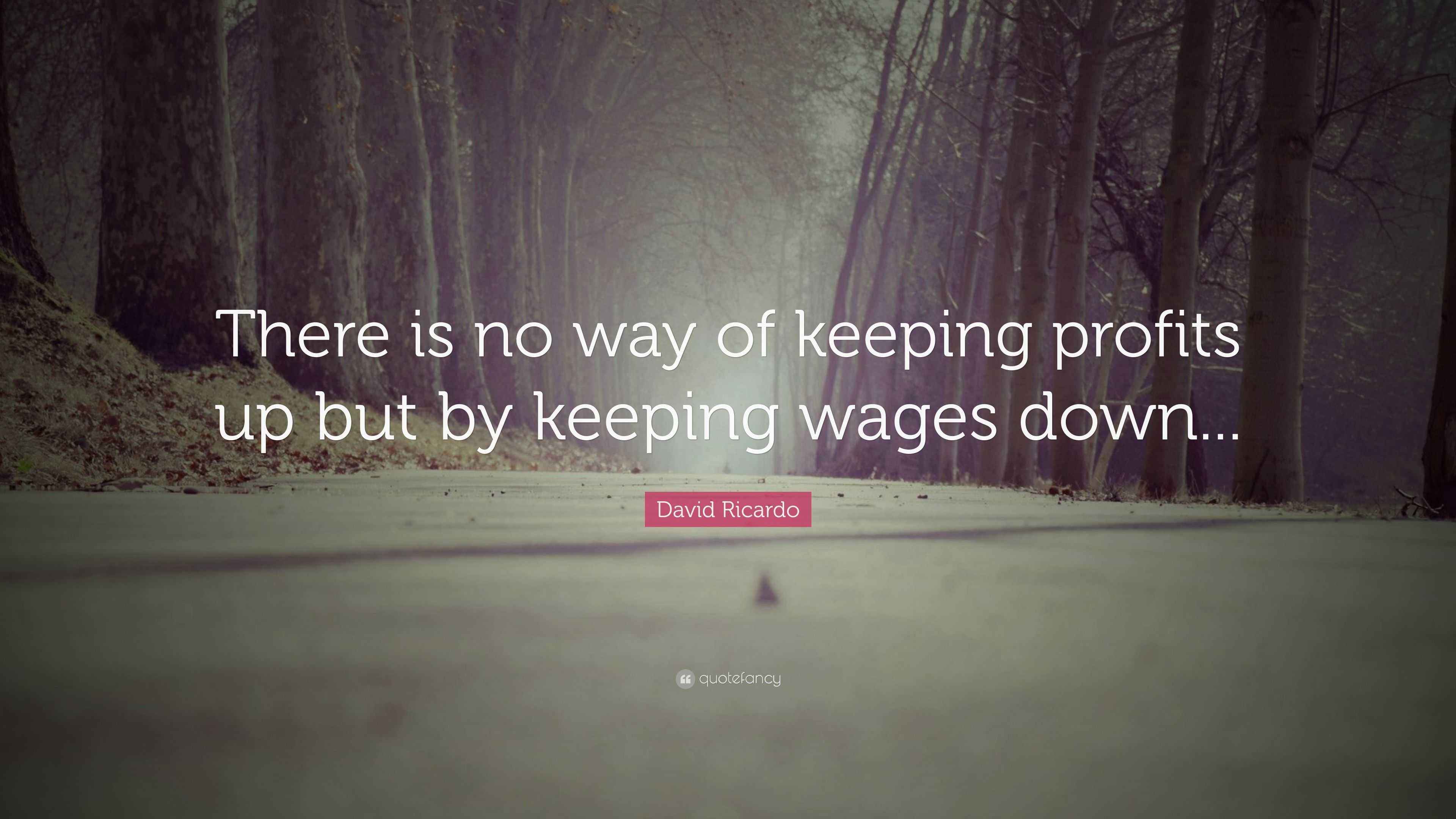 David Ricardo Quote: “There is no way of keeping profits up but by ...