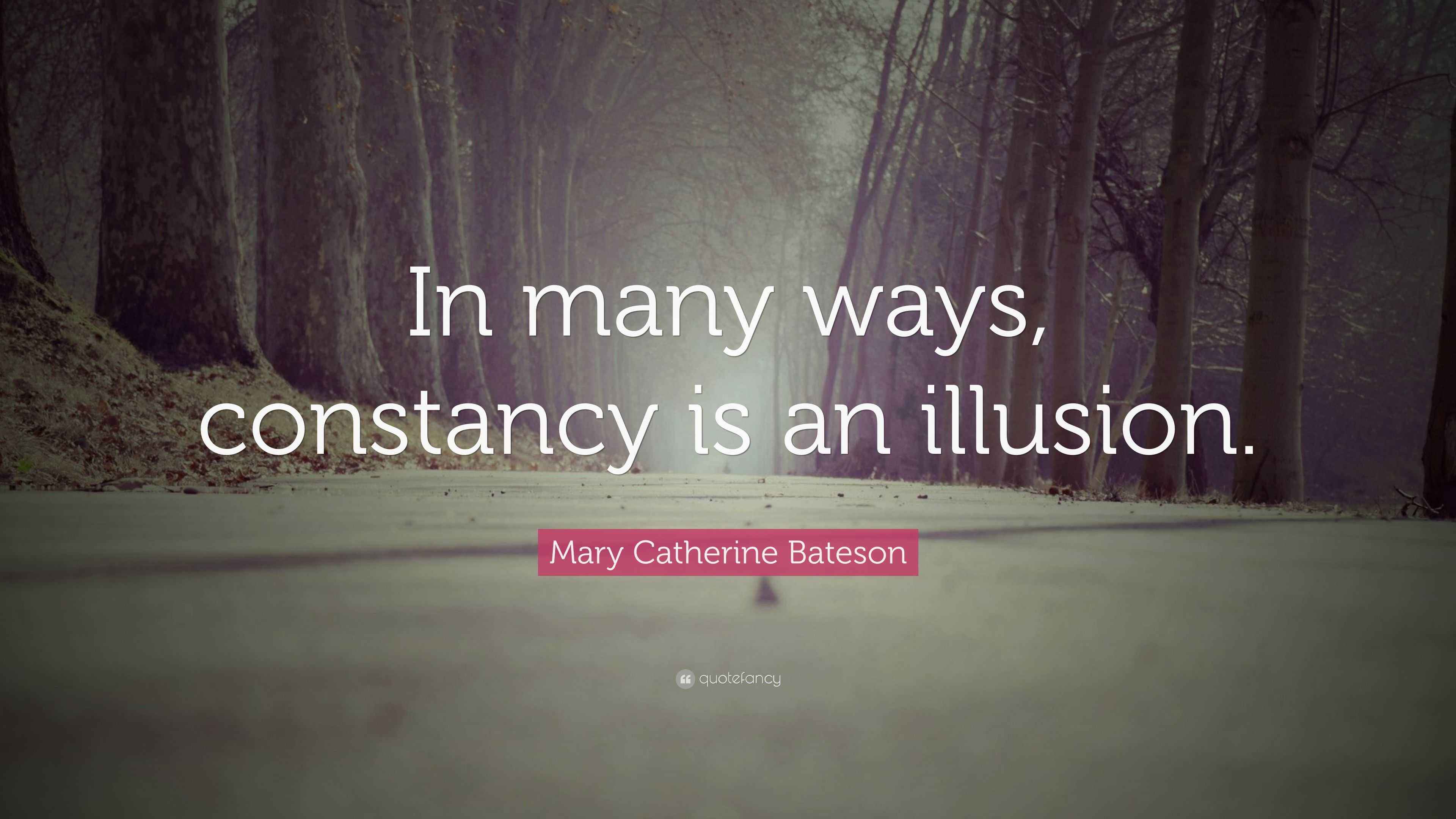 Mary Catherine Bateson Quote: “In many ways, constancy is an illusion.”