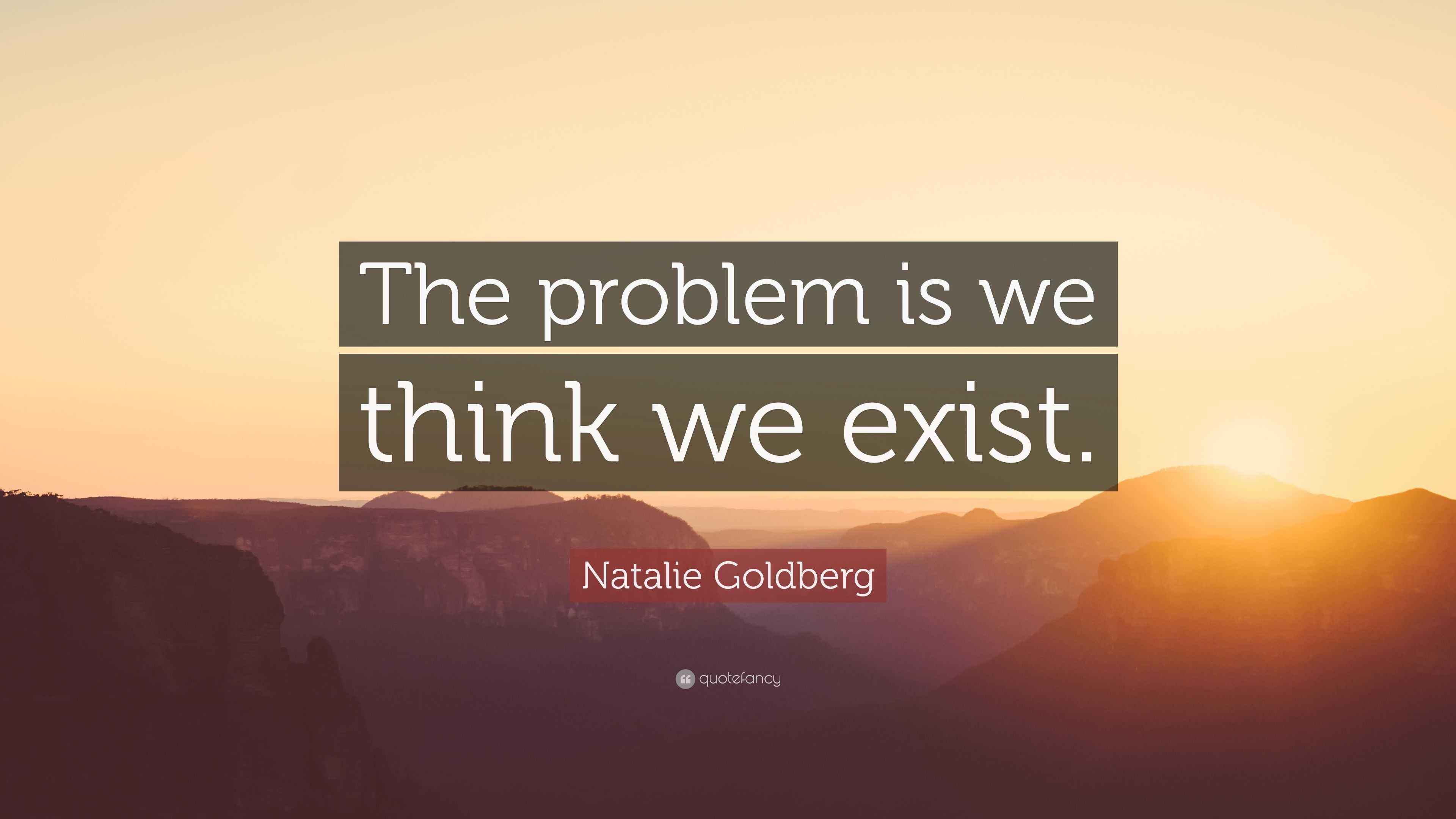 Natalie Goldberg Quote: “The problem is we think we exist.”