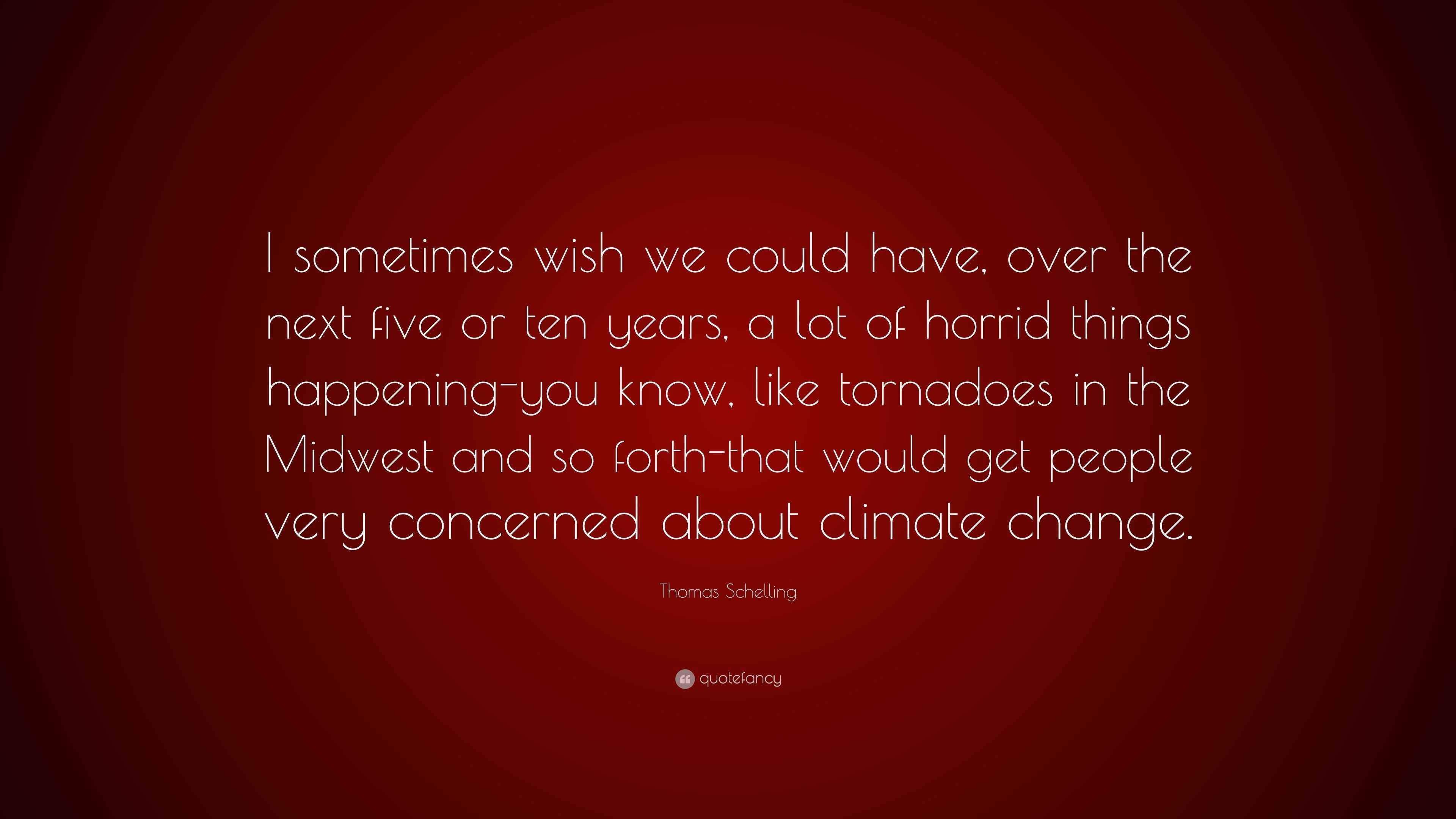 Thomas Schelling Quote: “I sometimes wish we could have, over the next ...
