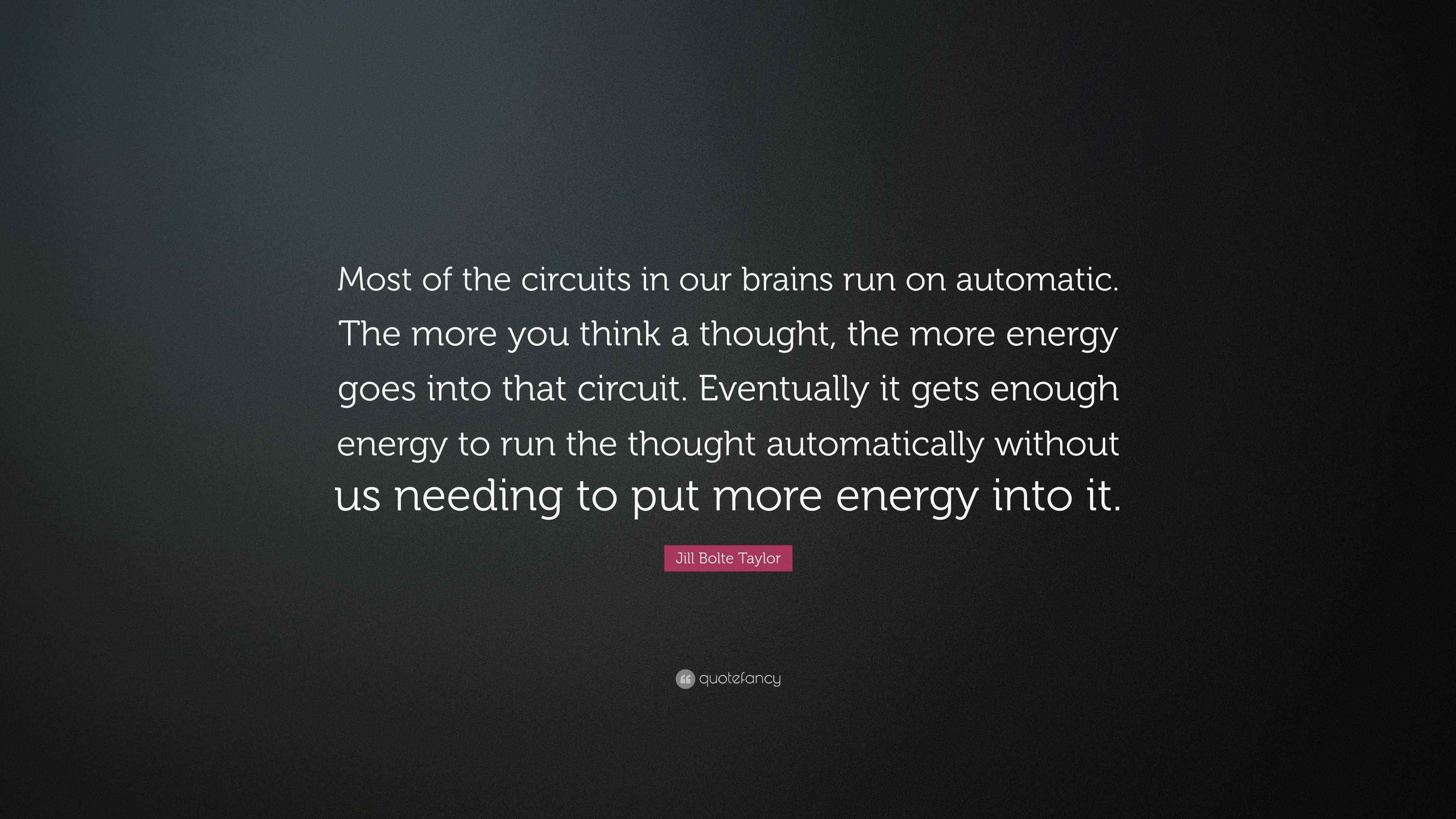 Jill Bolte Taylor Quote: “Most of the circuits in our brains run on ...