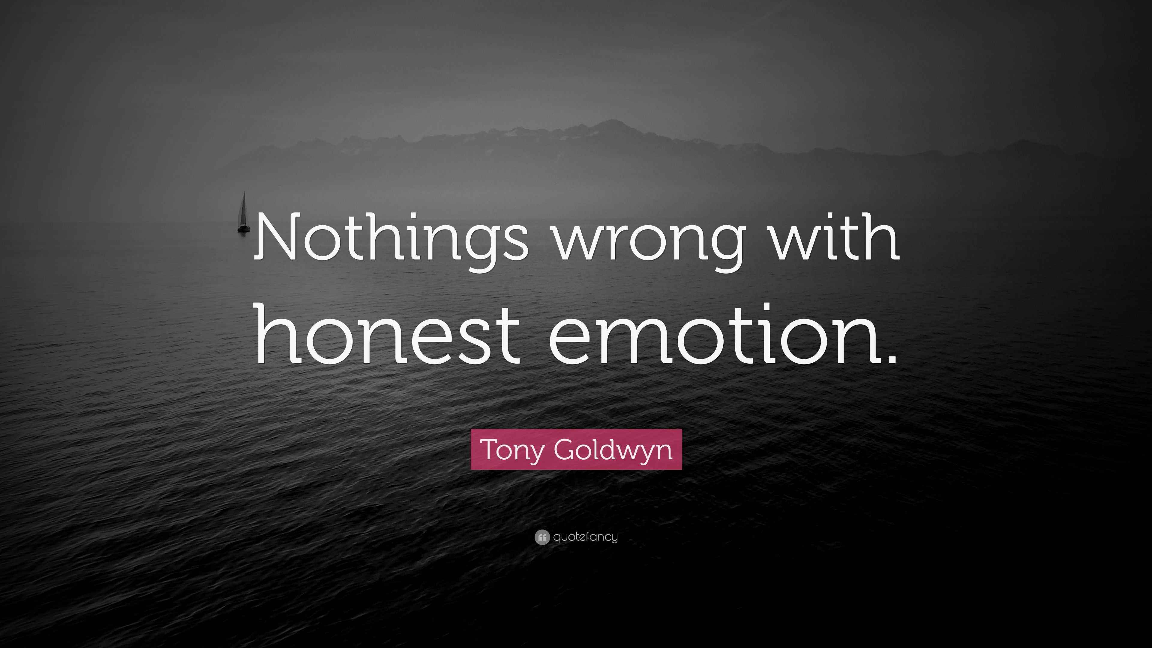 Tony Goldwyn Quote: “Nothings wrong with honest emotion.”