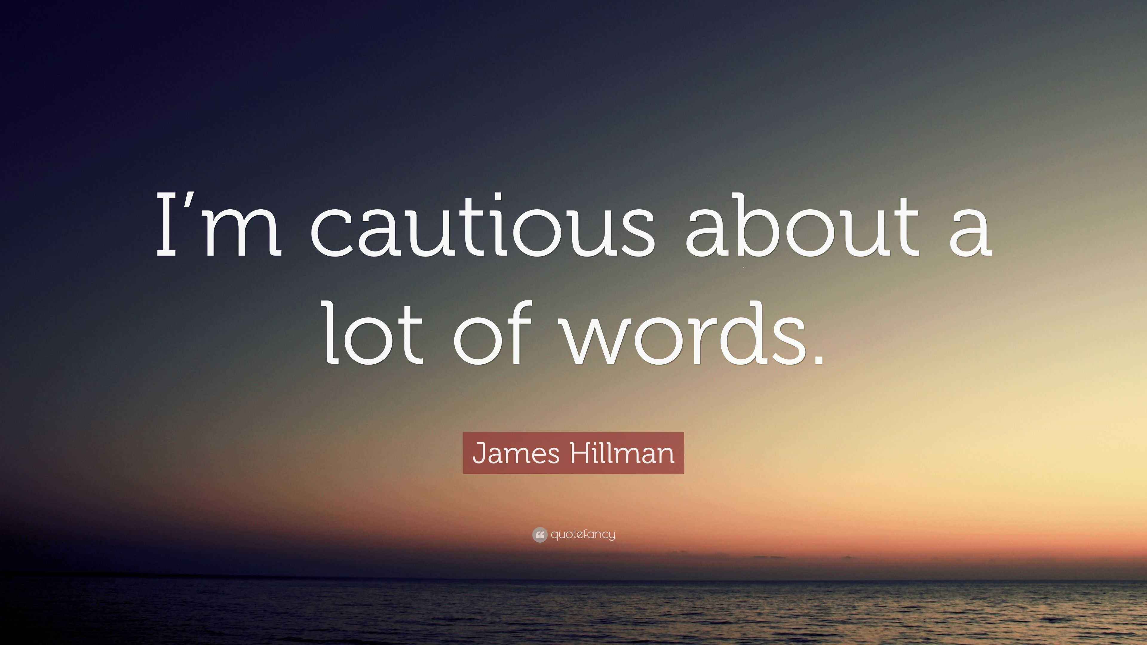 James Hillman Quote: “I’m cautious about a lot of words.”