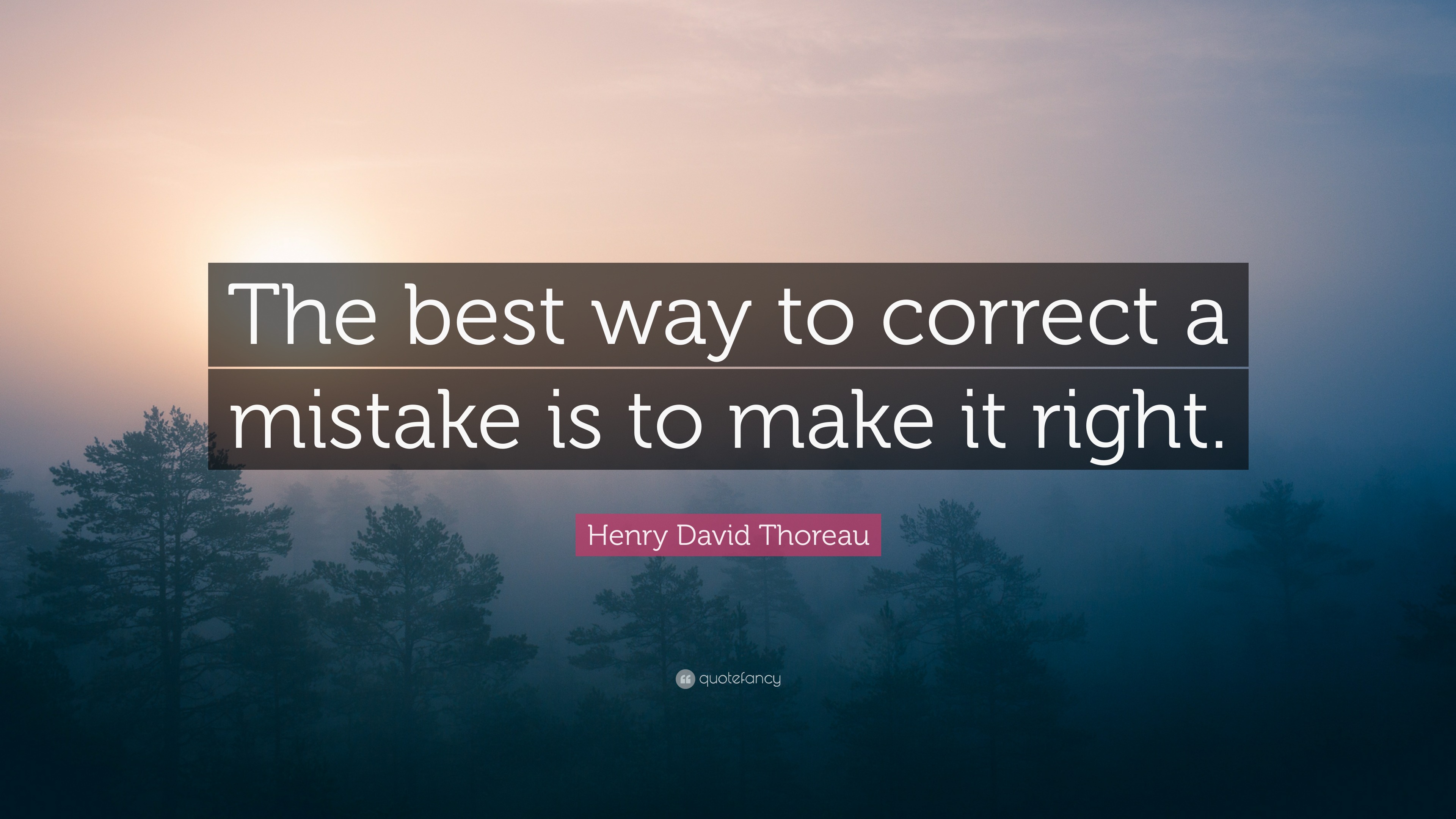 Henry David Thoreau Quote: “The best way to correct a mistake is to ...