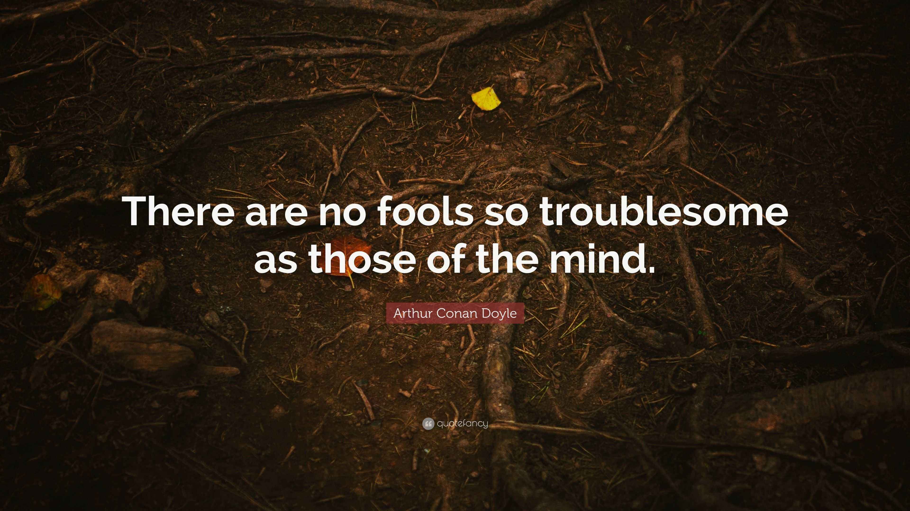 Arthur Conan Doyle Quote: “There are no fools so troublesome as those ...
