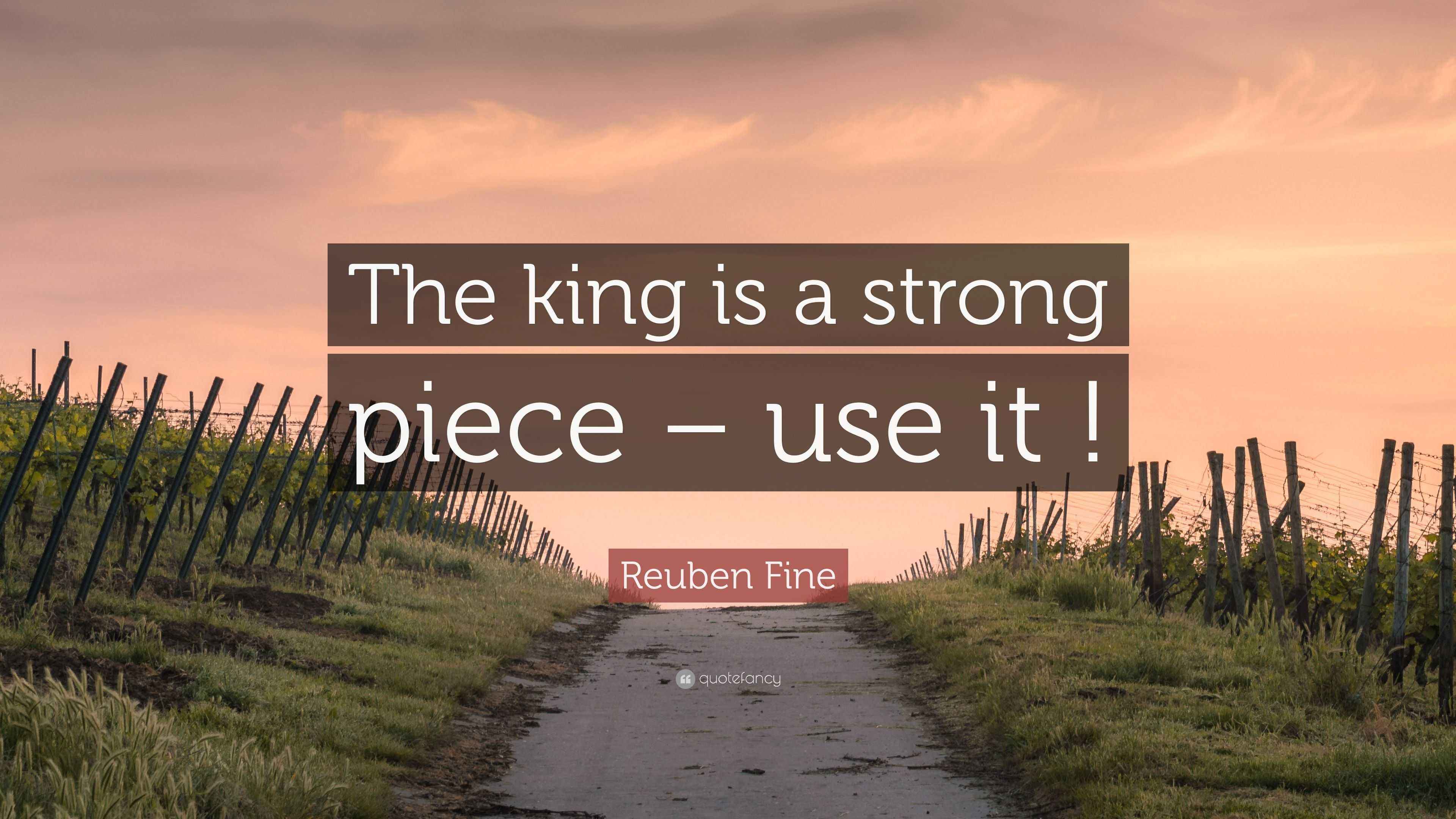 Reuben Fine Quote: “The king is a strong piece – use it