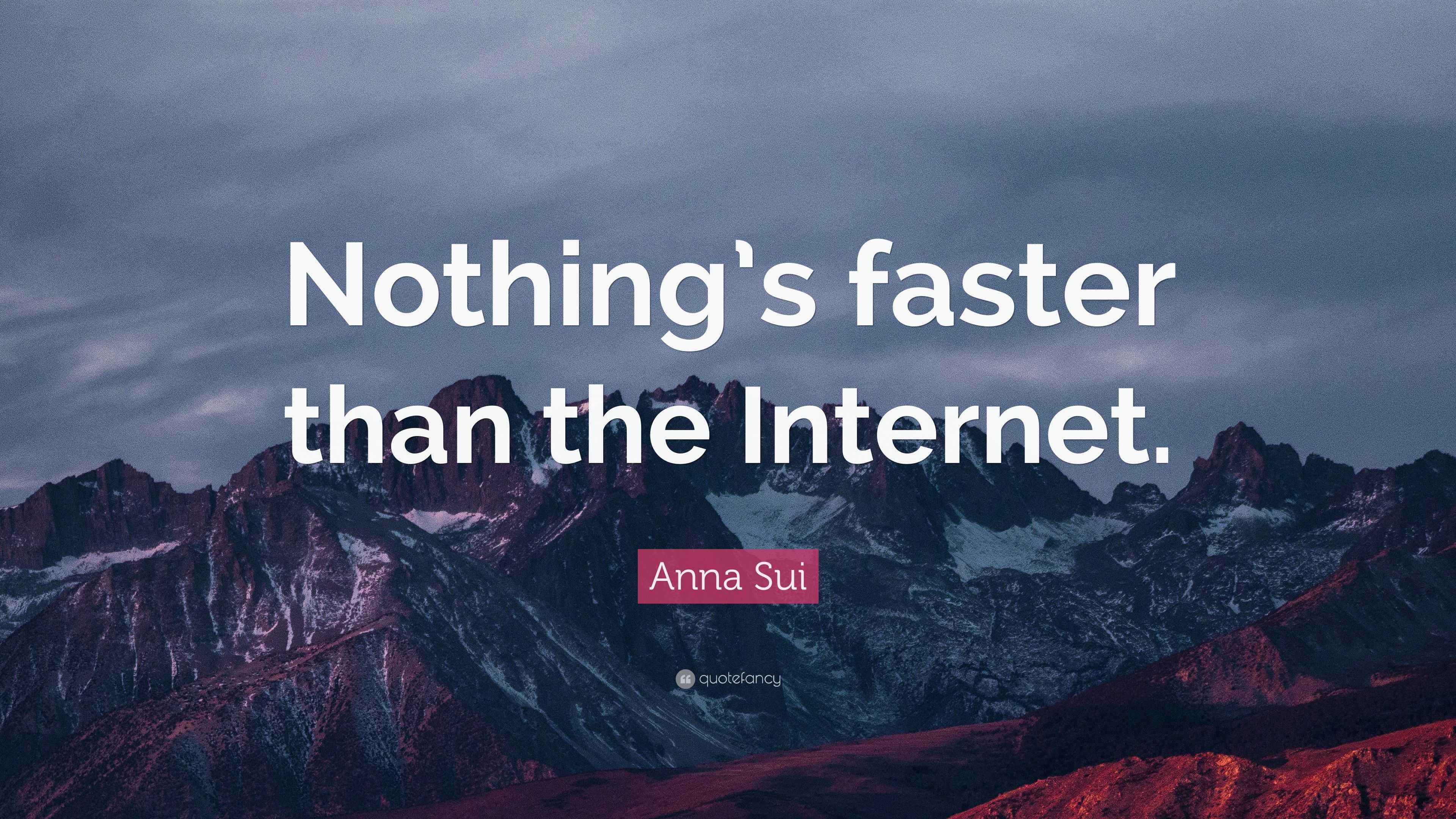 Anna Sui Quote: “Nothing’s faster than the Internet.”