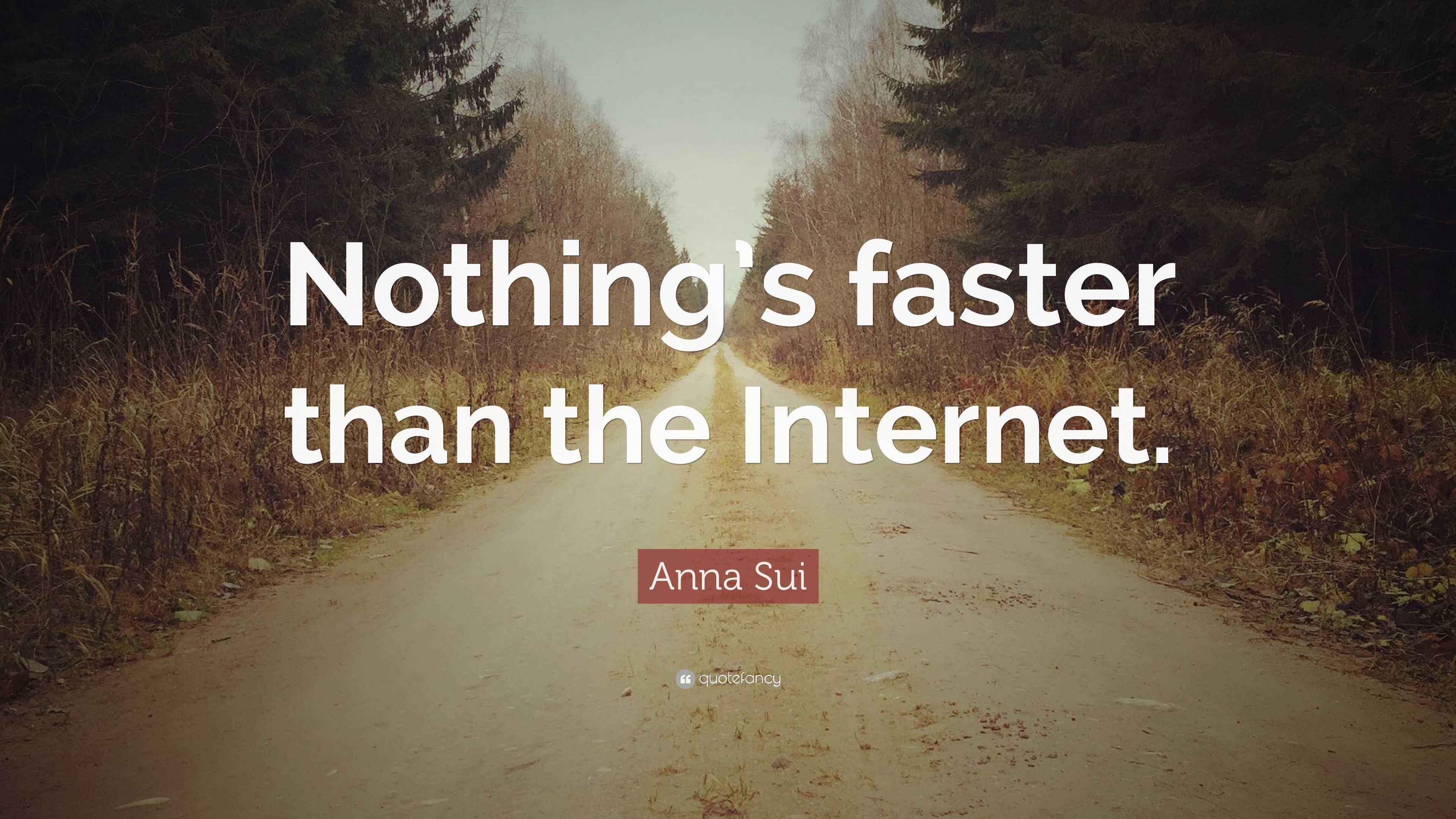 Anna Sui Quote: “Nothing’s faster than the Internet.”