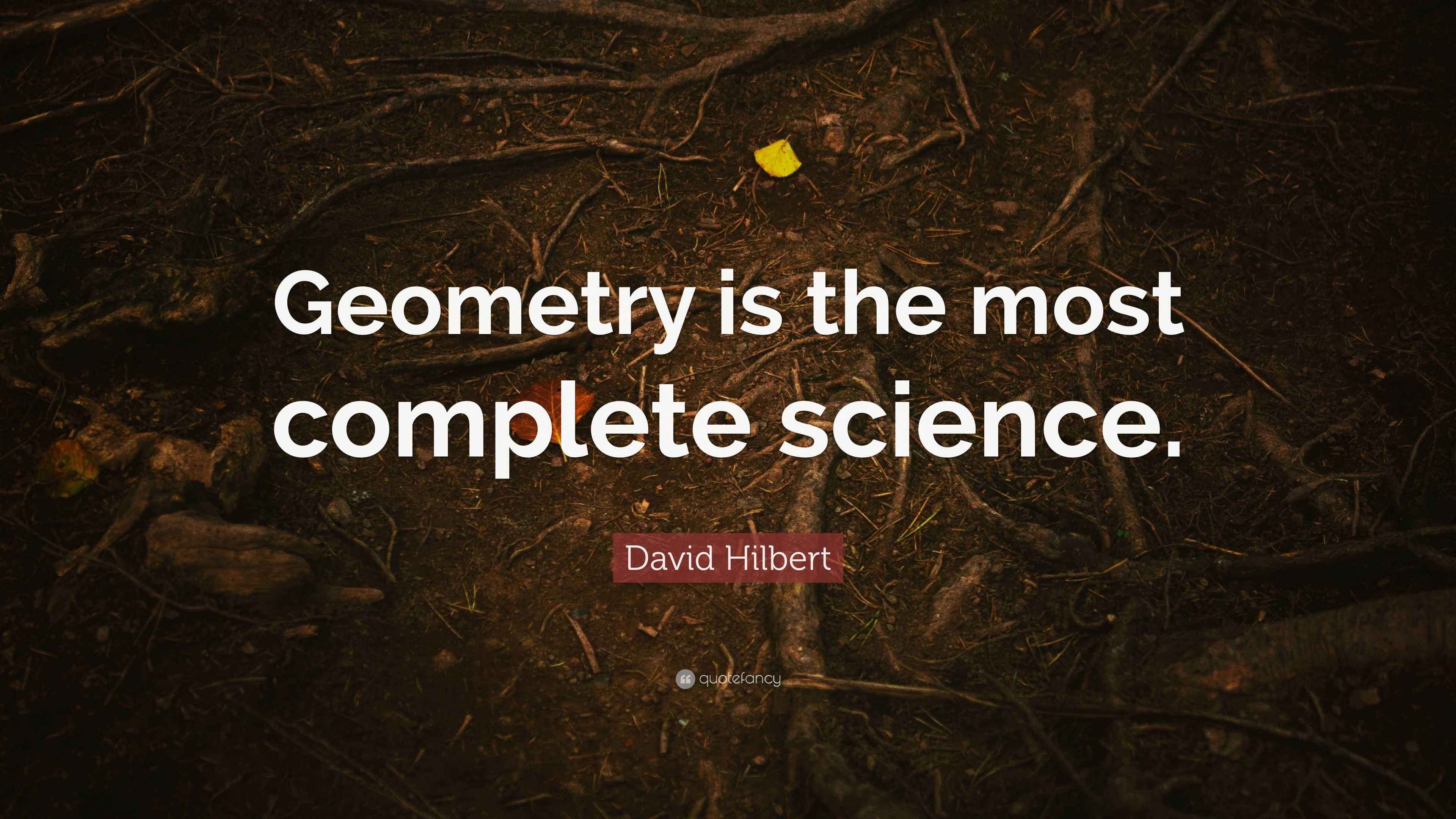 David Hilbert Quote: “Geometry is the most complete science.”