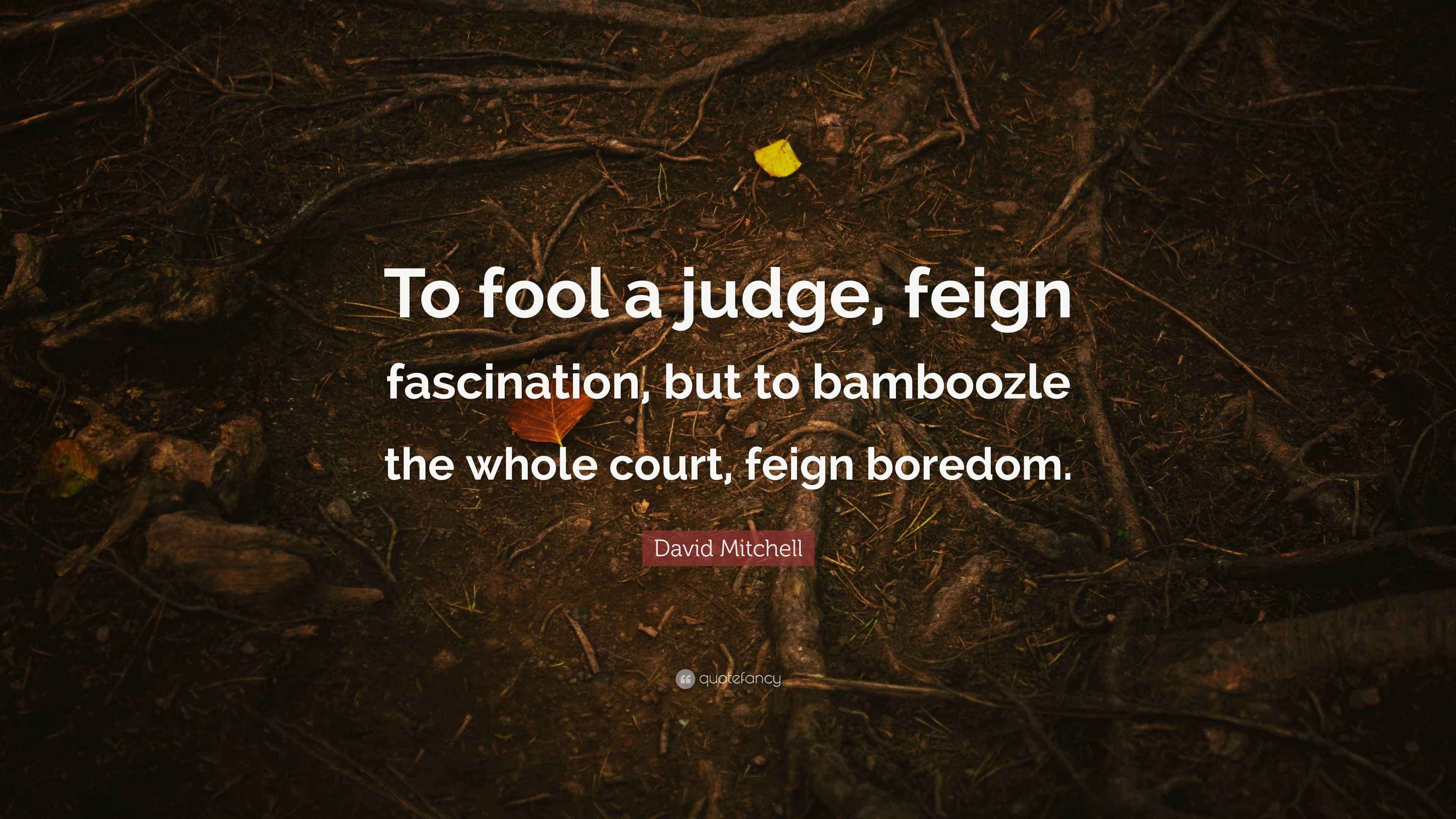 David Mitchell Quote: “To fool a judge, feign fascination, but to ...