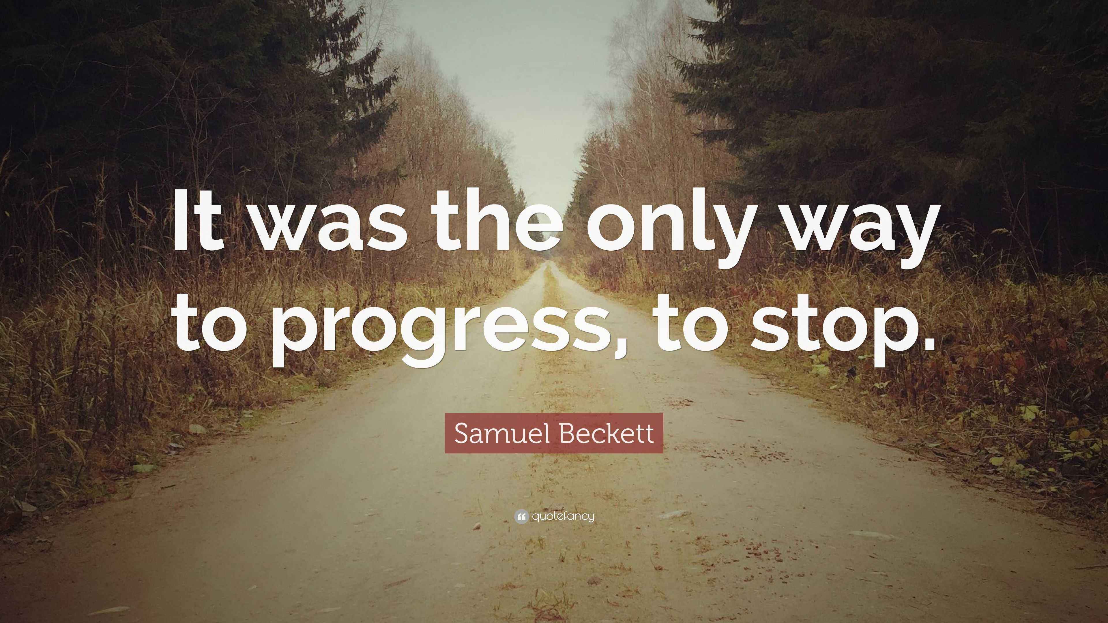 Samuel Beckett Quote: “It was the only way to progress, to stop.”