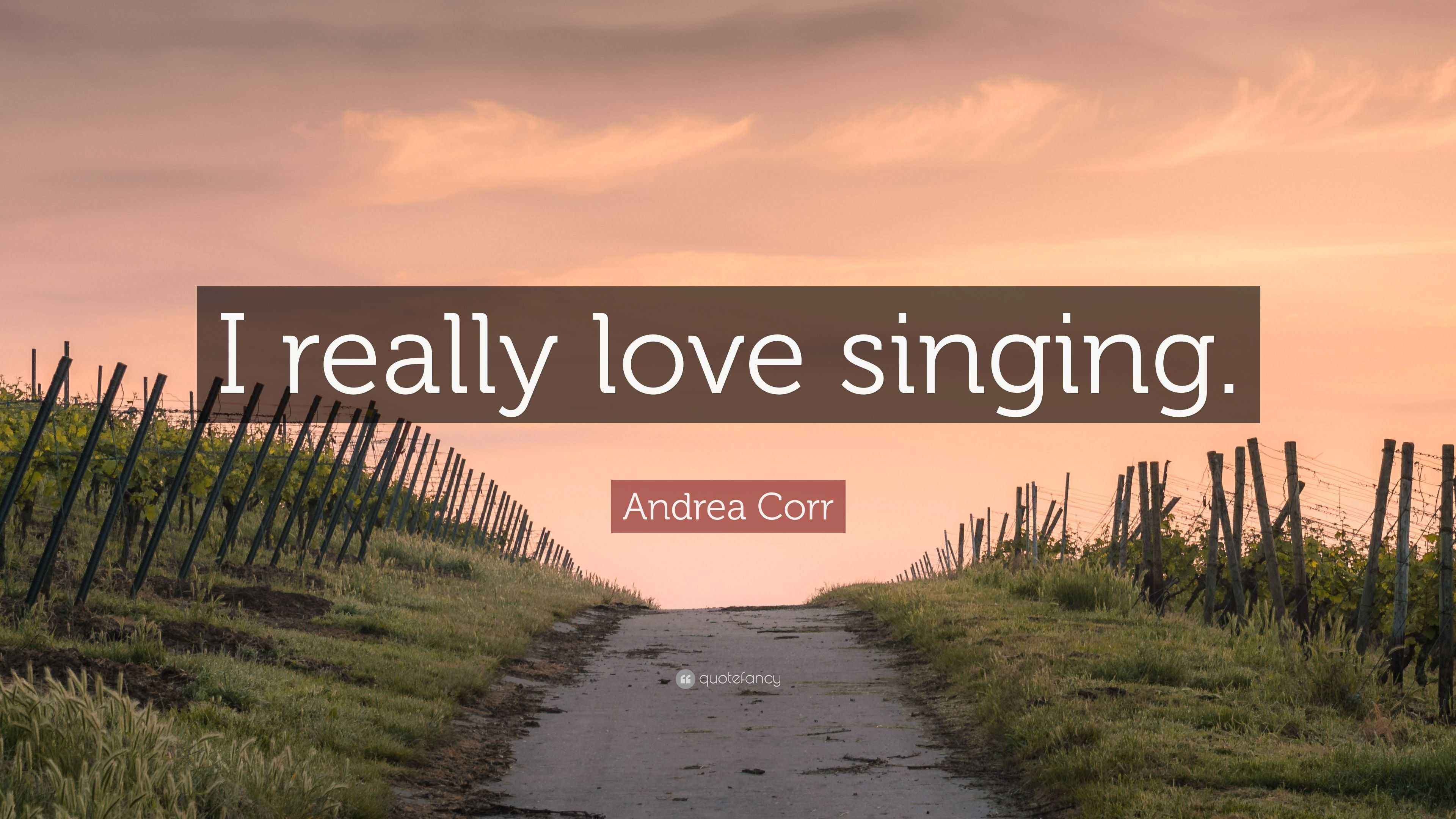 Andrea Corr Quote: “I really love singing.”