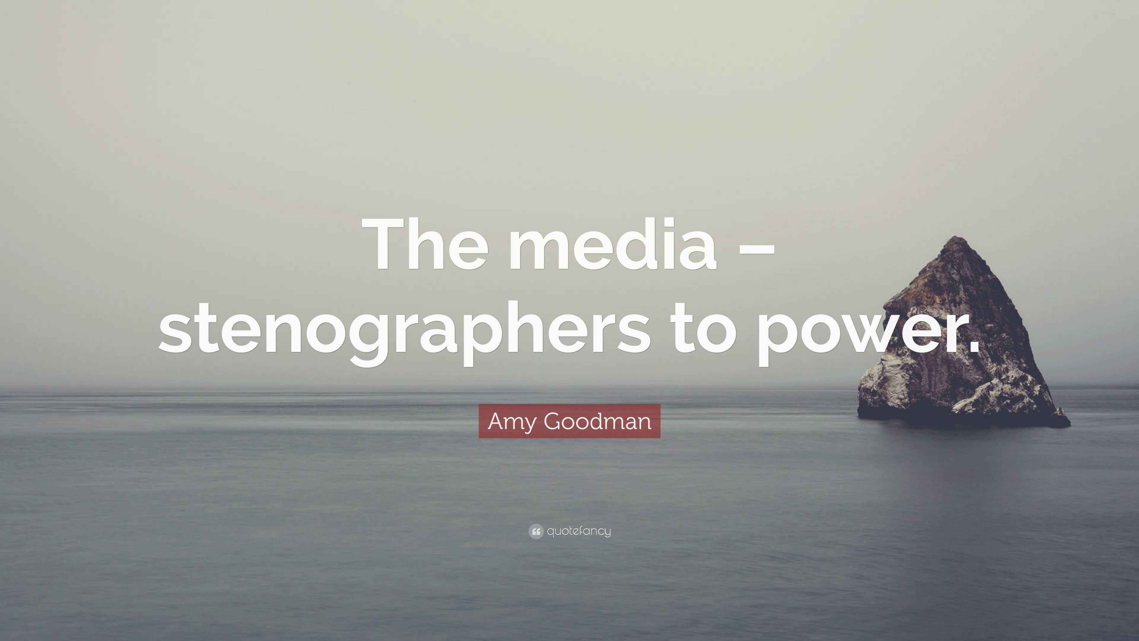 Amy Goodman Quote: “The media – stenographers to power.”