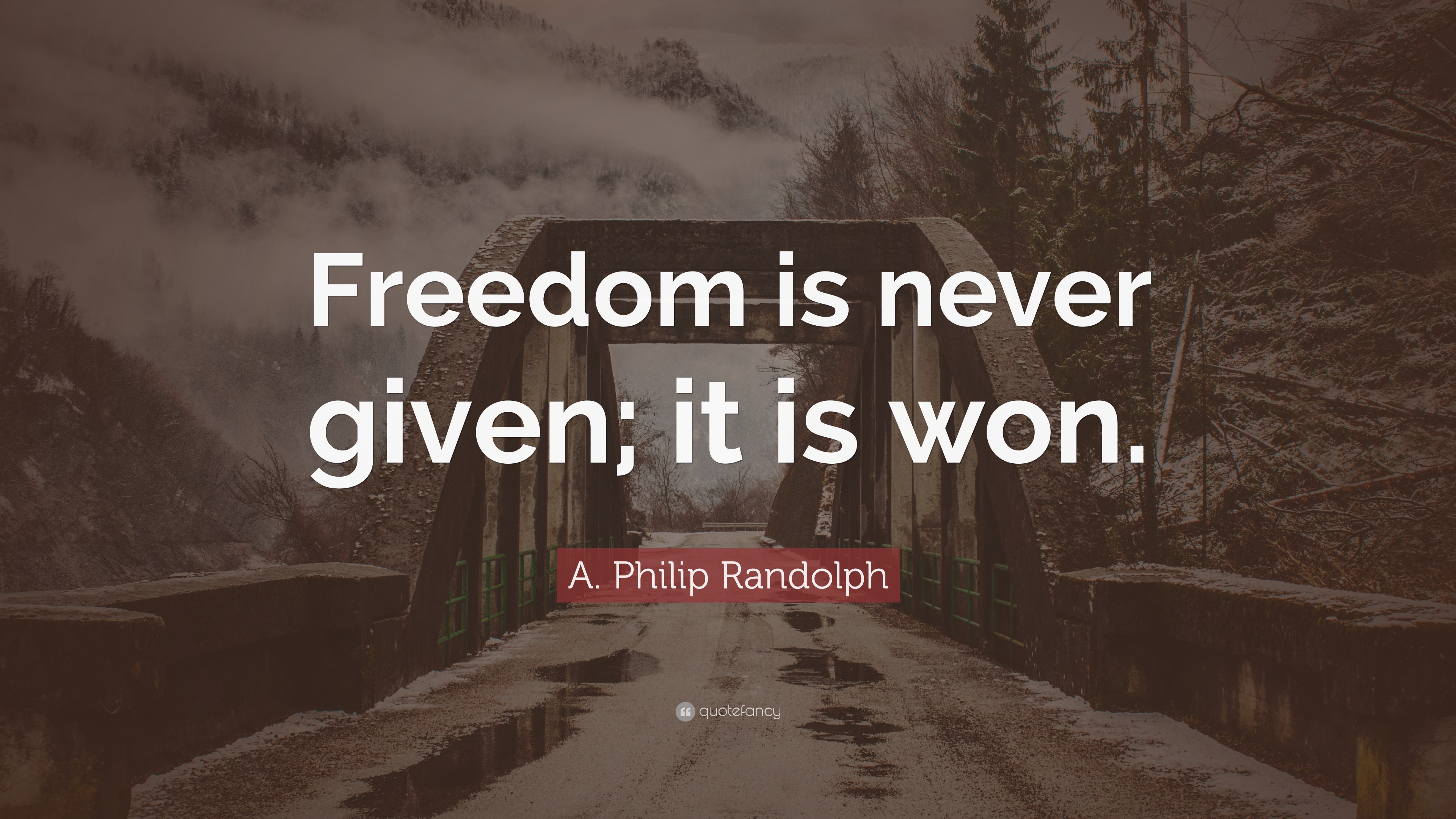 A. Philip Randolph Quote: “Freedom is never given; it is won.”