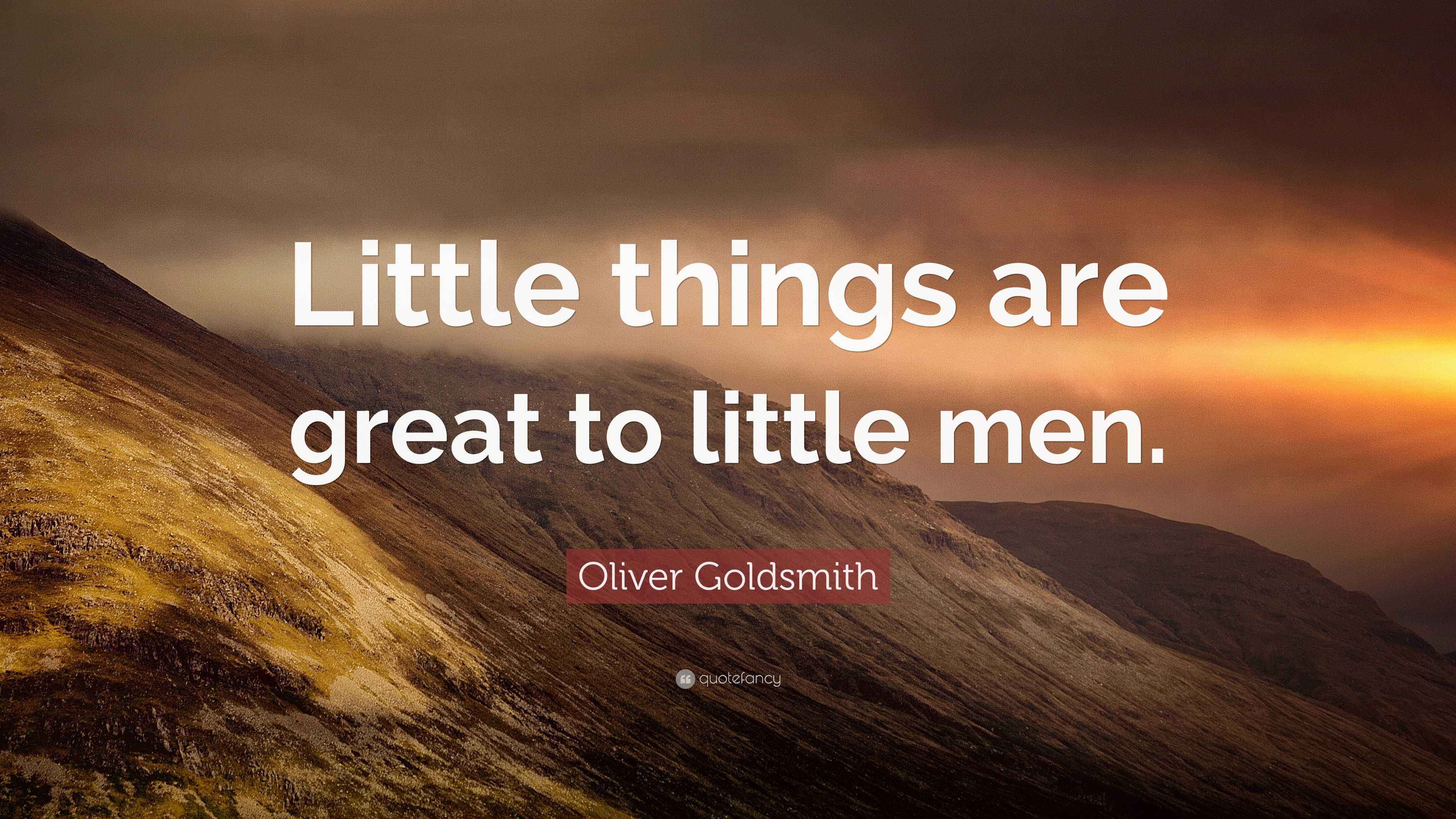 Oliver Goldsmith Quote: “Little things are great to little men.”