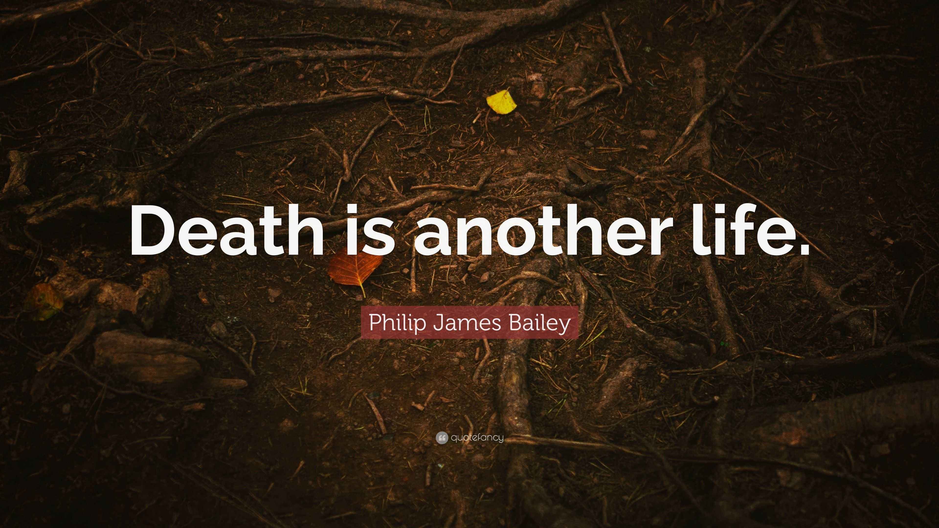 Philip James Bailey Quote: “Death is another life.”