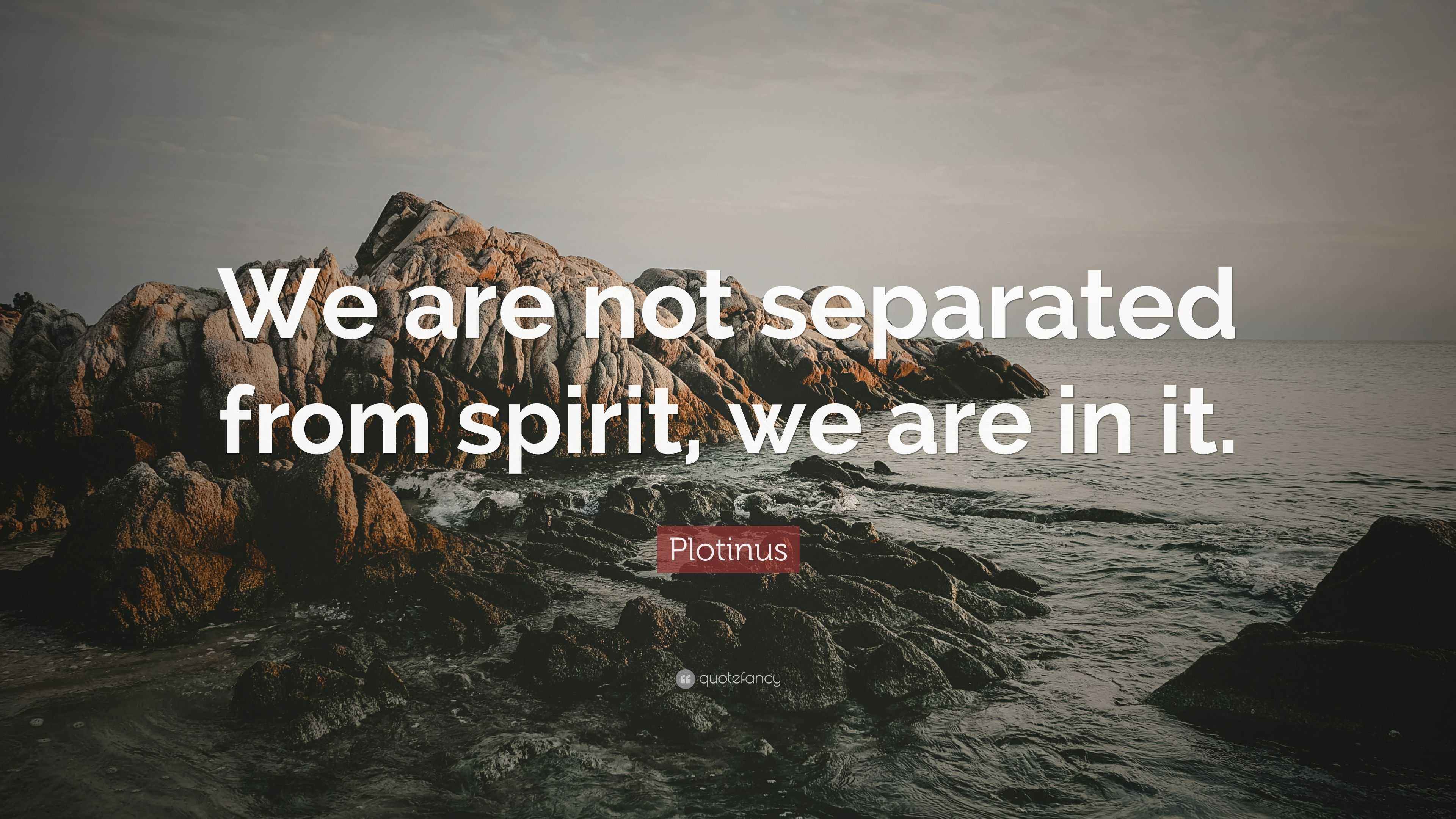 Plotinus Quote: “We are not separated from spirit, we are in it.”
