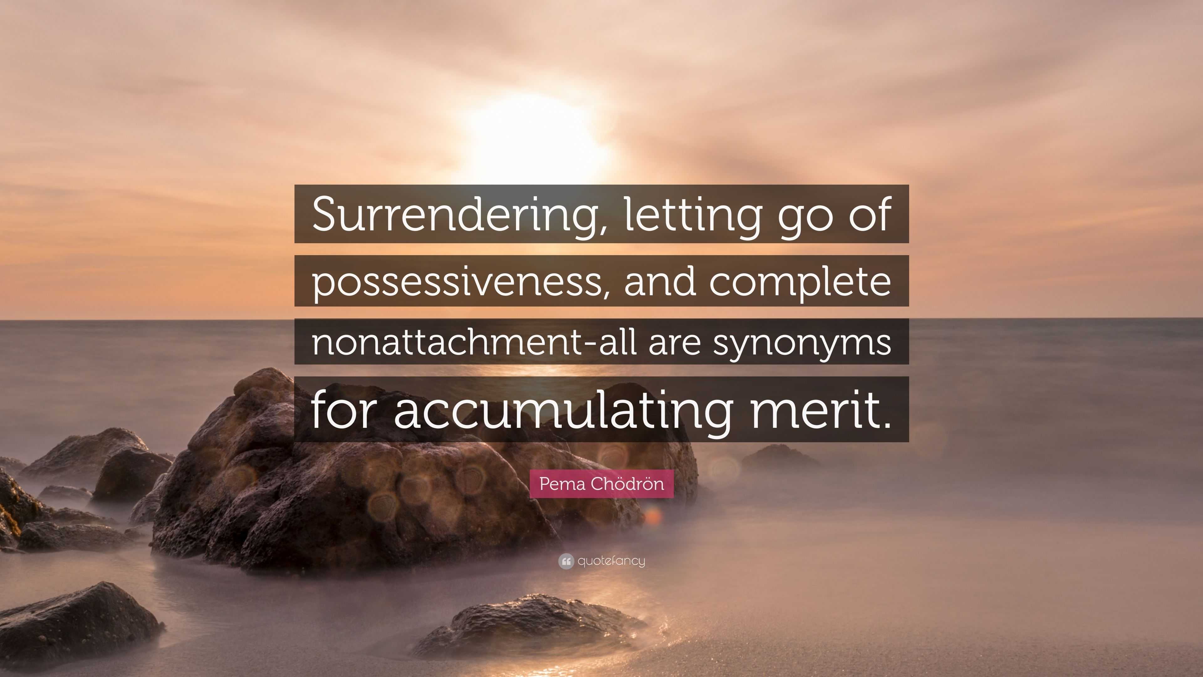 Pema Chödrön Quote: “Surrendering, letting go of possessiveness, and ...