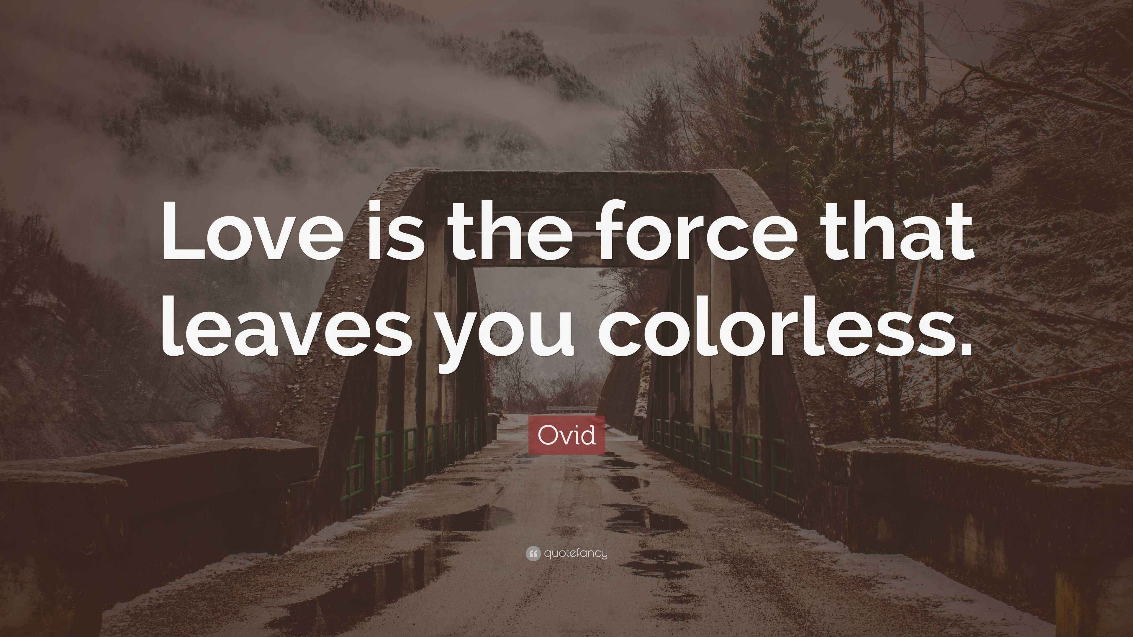 Ovid Quote: “Love is the force that leaves you colorless.”