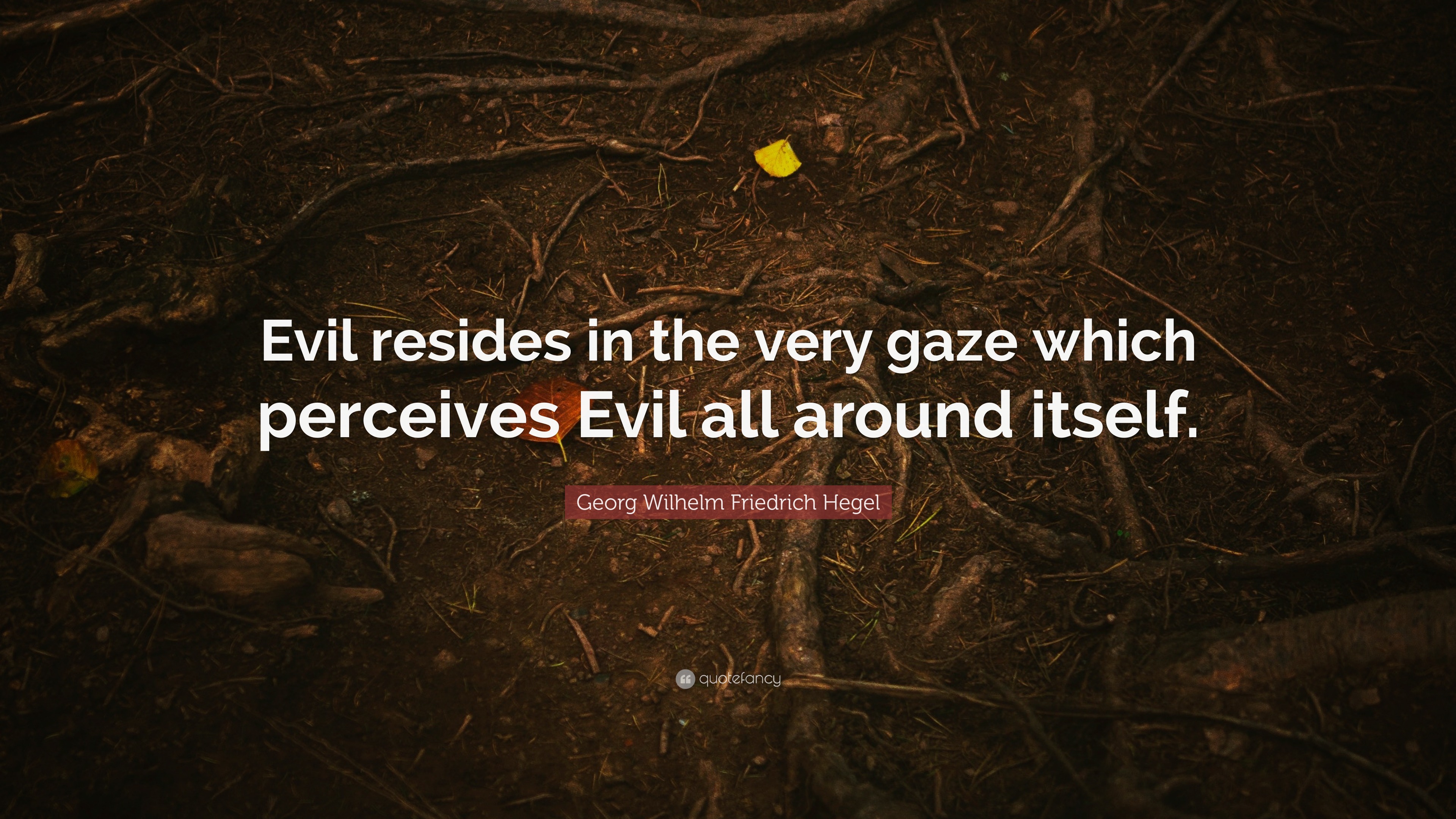 Georg Wilhelm Friedrich Hegel Quote: “Evil resides in the very gaze ...