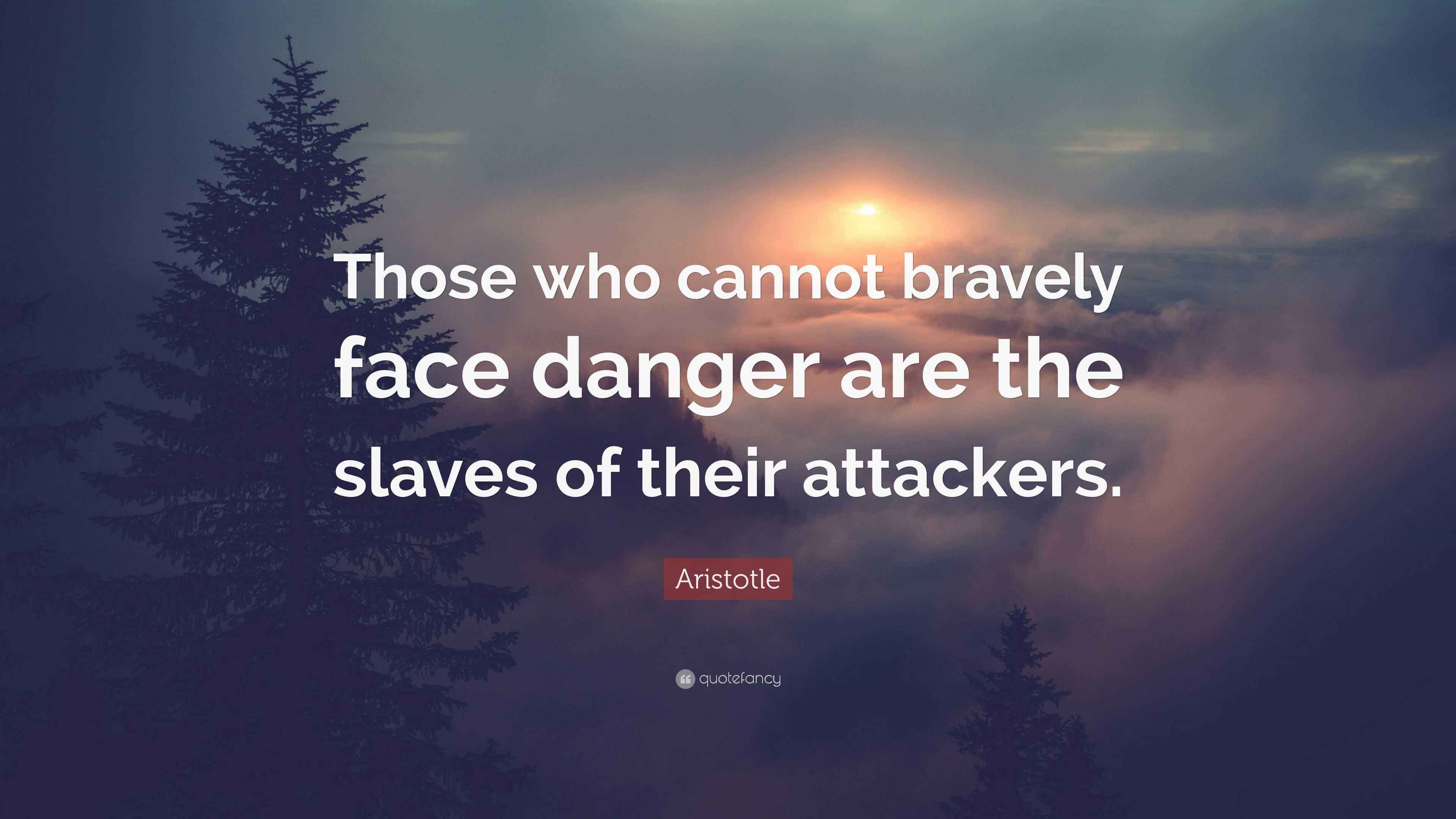 Aristotle Quote: “Those who cannot bravely face danger are the slaves ...