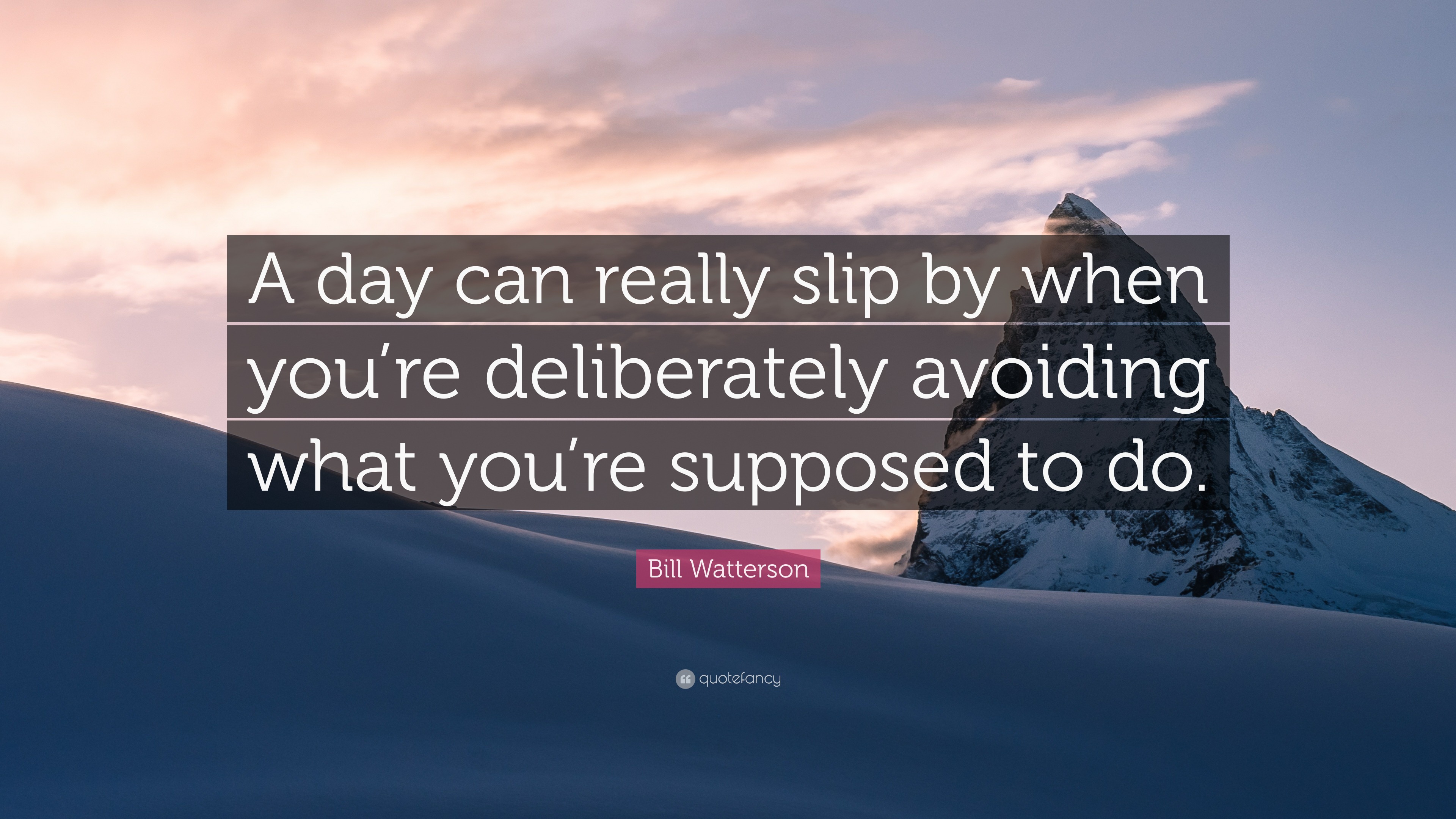 Bill Watterson Quote: “A day can really slip by when you’re ...