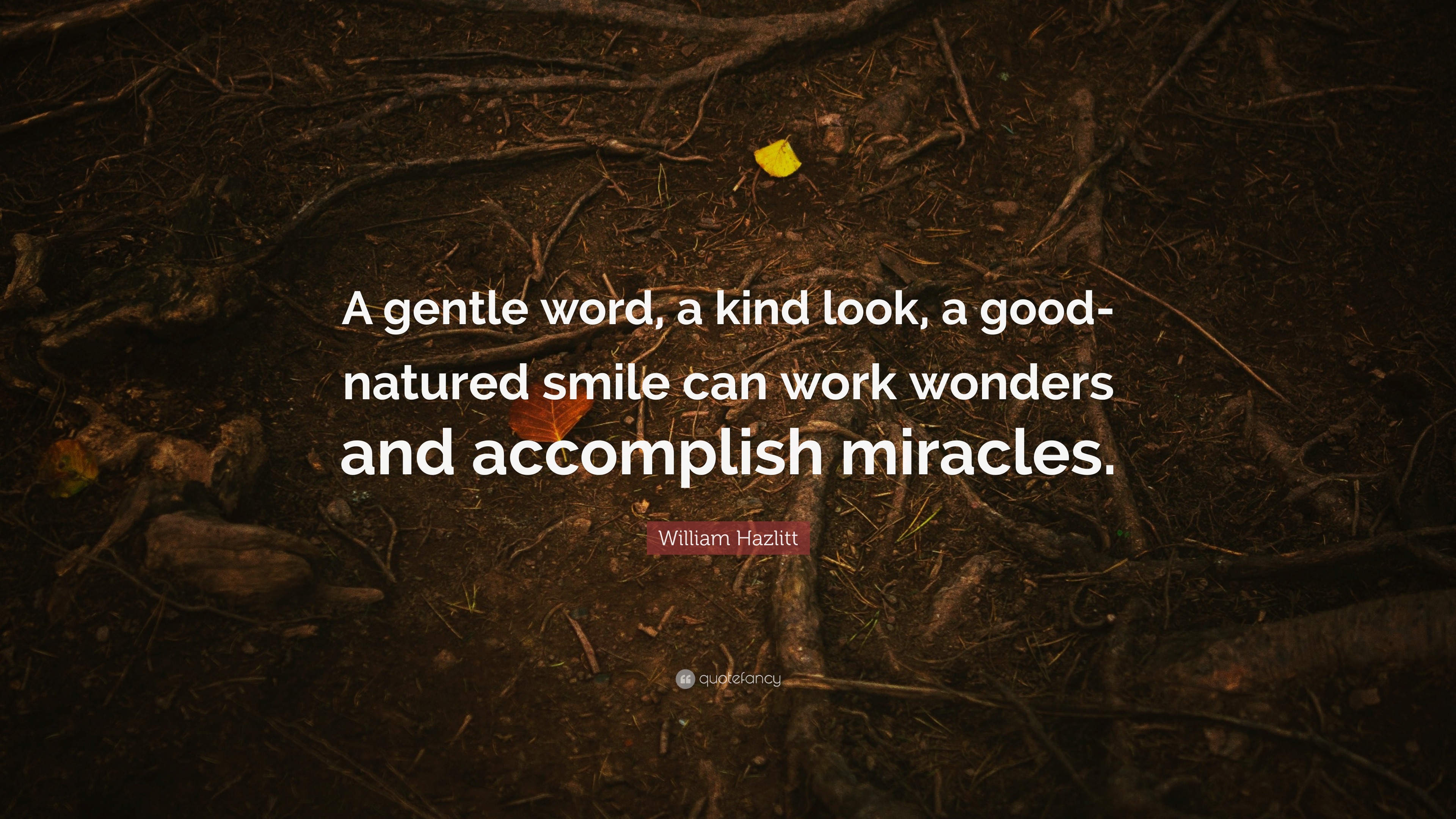 William Hazlitt Quote: “A gentle word, a kind look, a good-natured ...