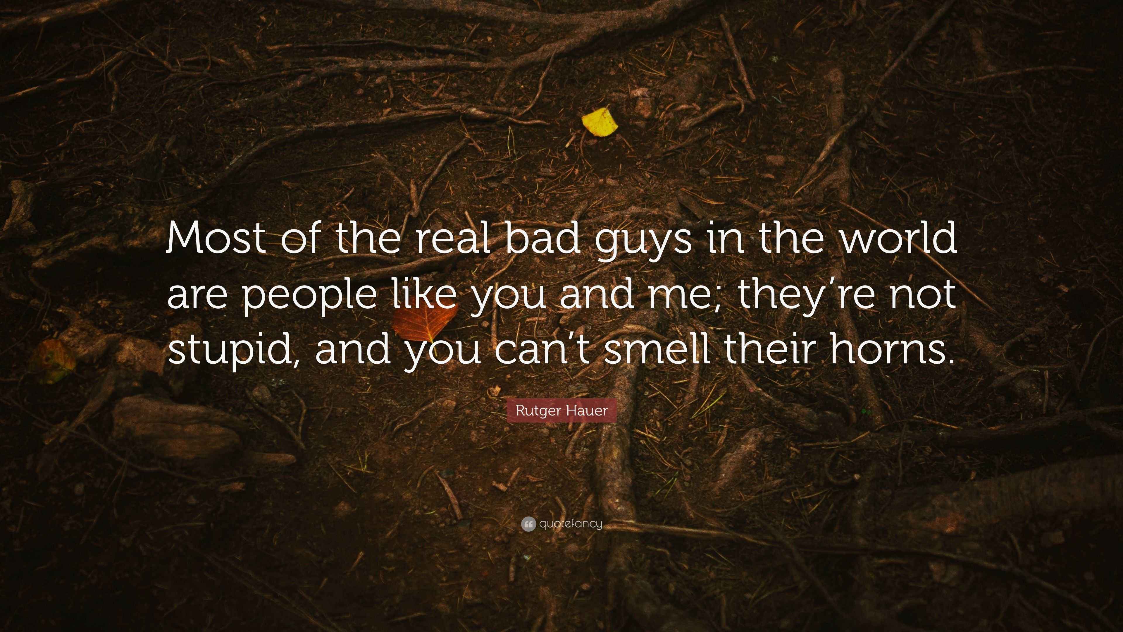 Rutger Hauer Quote: “Most of the real bad guys in the world are people ...