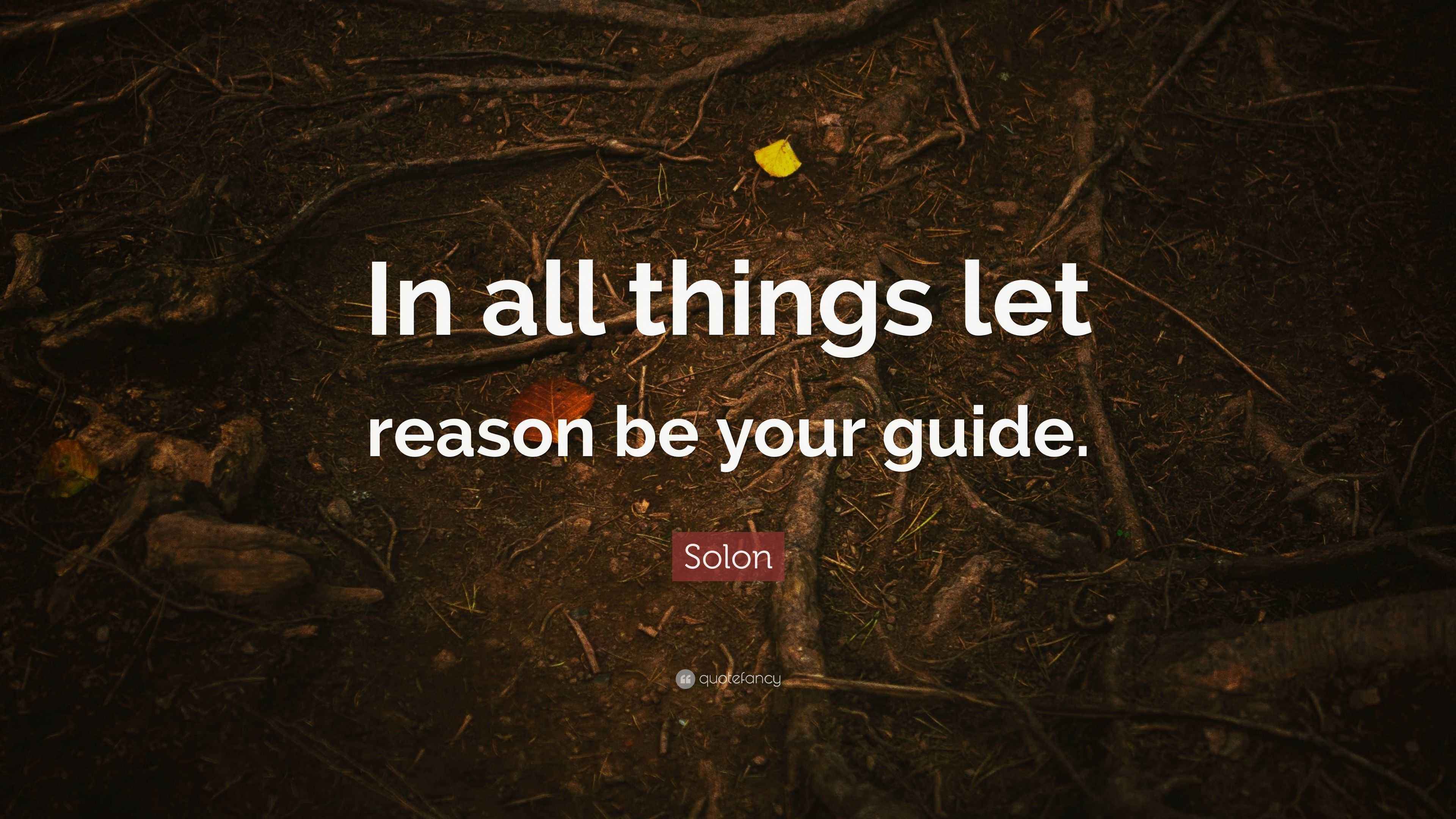 Solon Quote: “In all things let reason be your guide.”