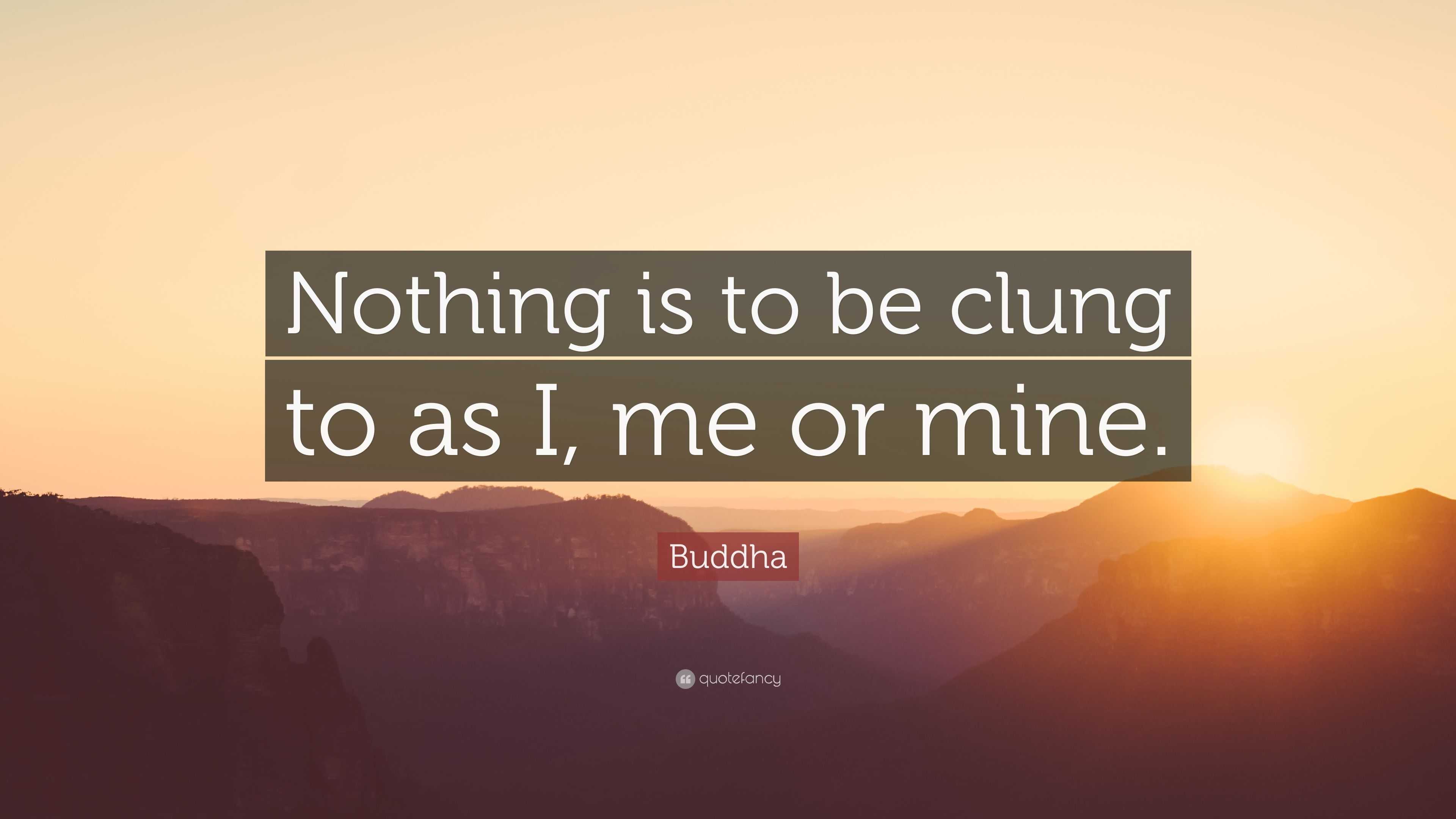 Buddha Quote: “Nothing is to be clung to as I, me or mine.”
